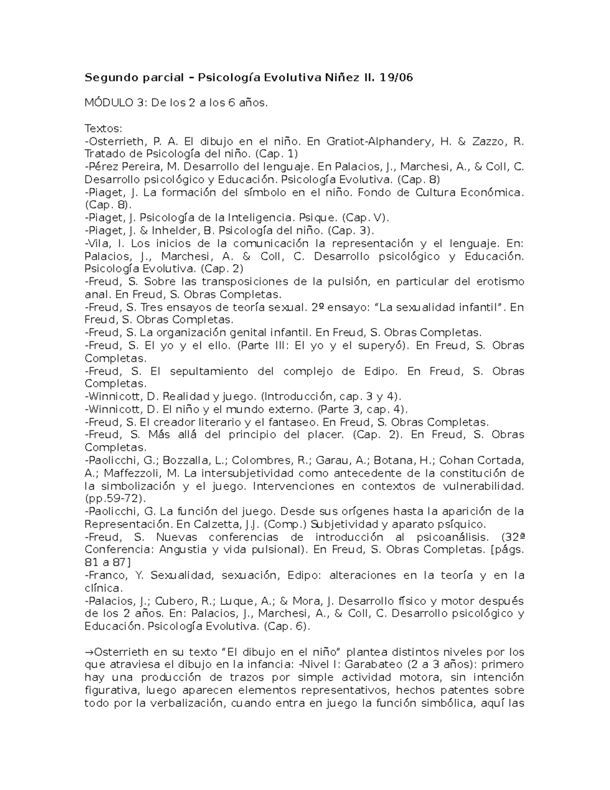 Segundo Parcial - Niñez II - Segundo parcial – Psicología Evolutiva Niñez II. 19/ MÓDULO 3: De ...