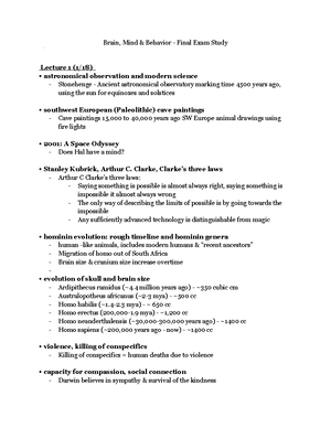 Brain, Mind, Behavior Homework #4 Correspondence between neuroscience ...