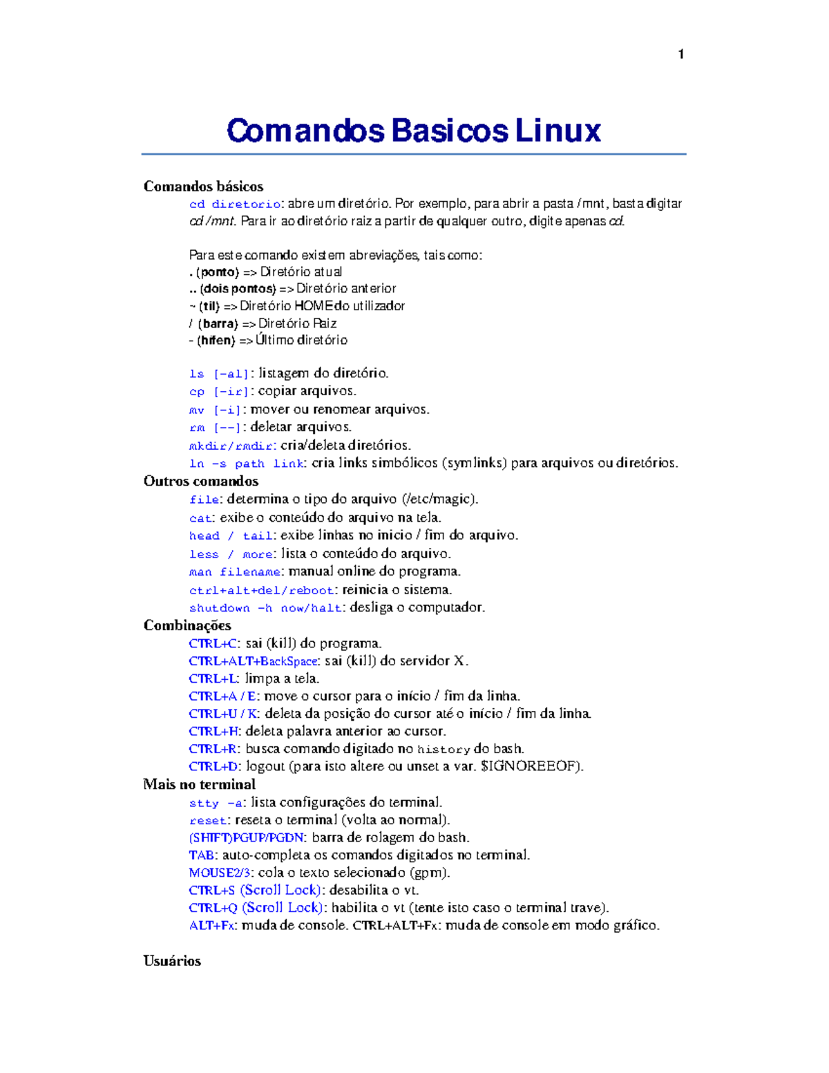 Apostila de Linux - Comandos Basicos Linux Comandos básicos cd ...
