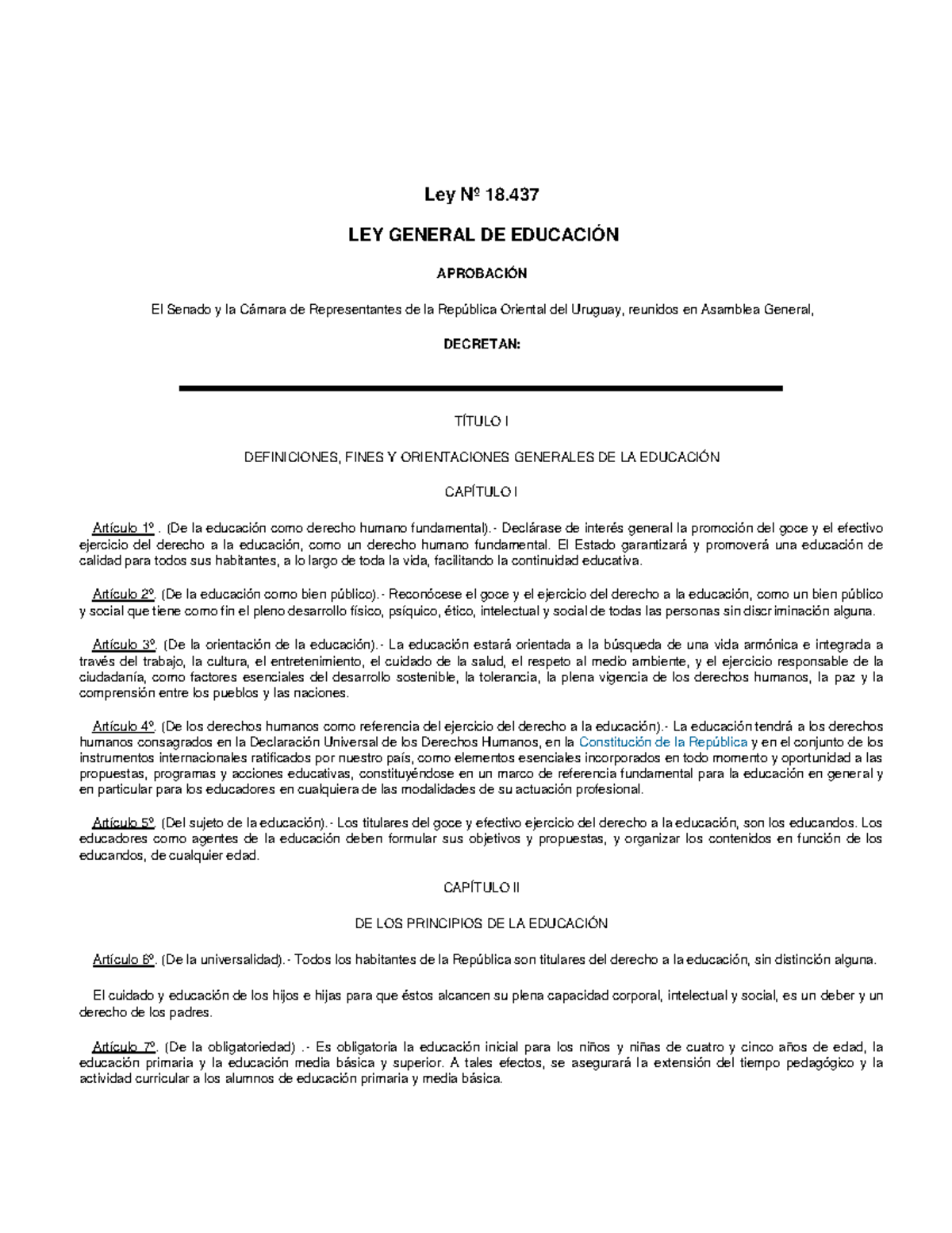 Ley de educacion dic2014 - Ley Nº 18. LEY GENERAL DE EDUCACIÓN ...