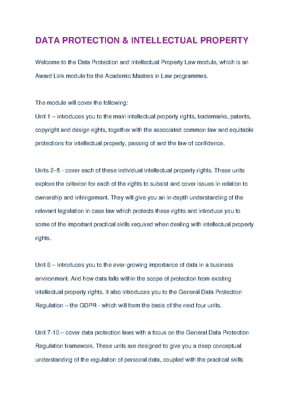 Data protection intellectual property - DATA PROTECTION & INTELLECTUAL ...