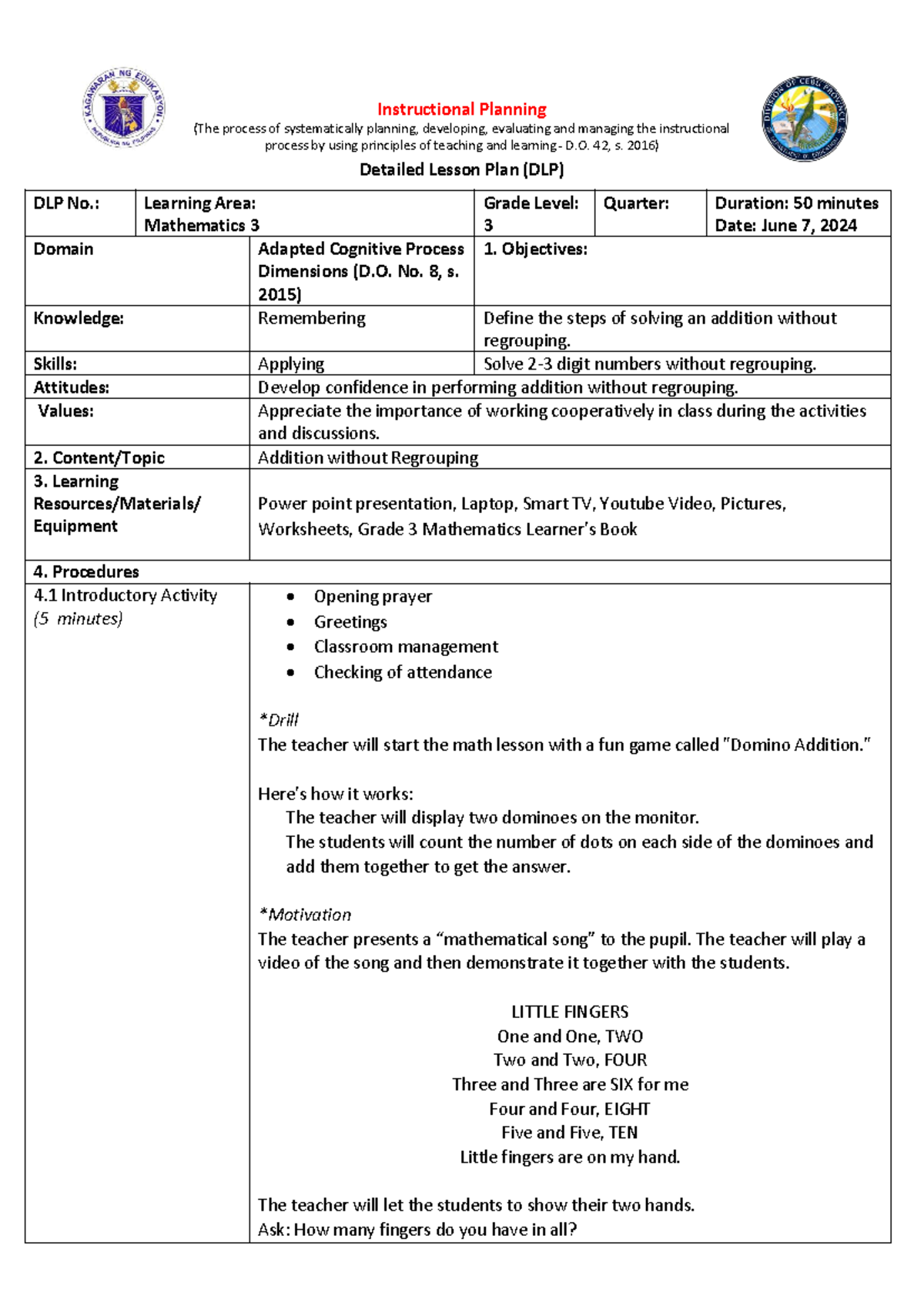 Addition for grade 3 3-digit addition - Instructional Planning (The ...