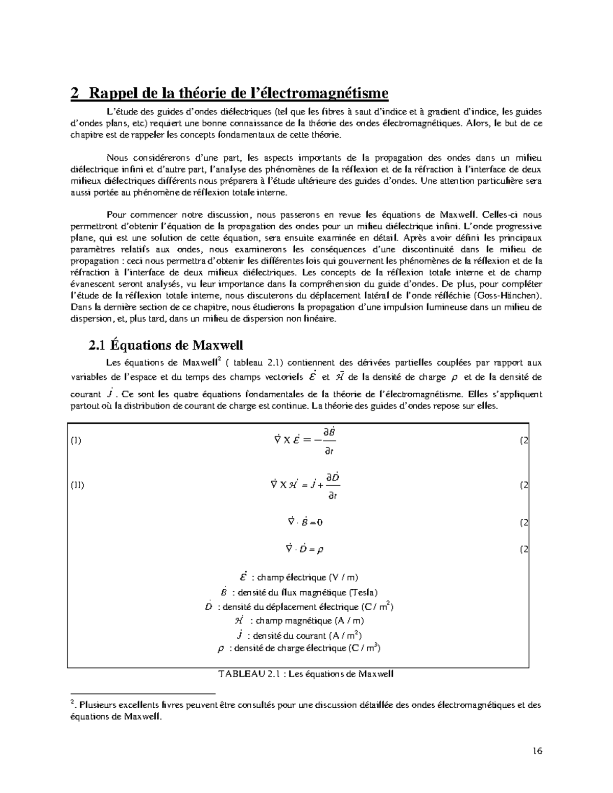Chap2 - sssssss - 2 Rappel de la théorie de l’électromagnétisme L’étude ...