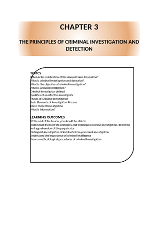 Special SOCO Procedures - Lesson 1 Crime Scene Investigation Special ...