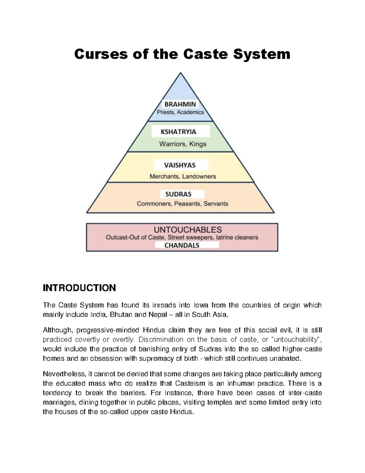 The Curse of the Caste System final 7 - Curses of the Caste System ...