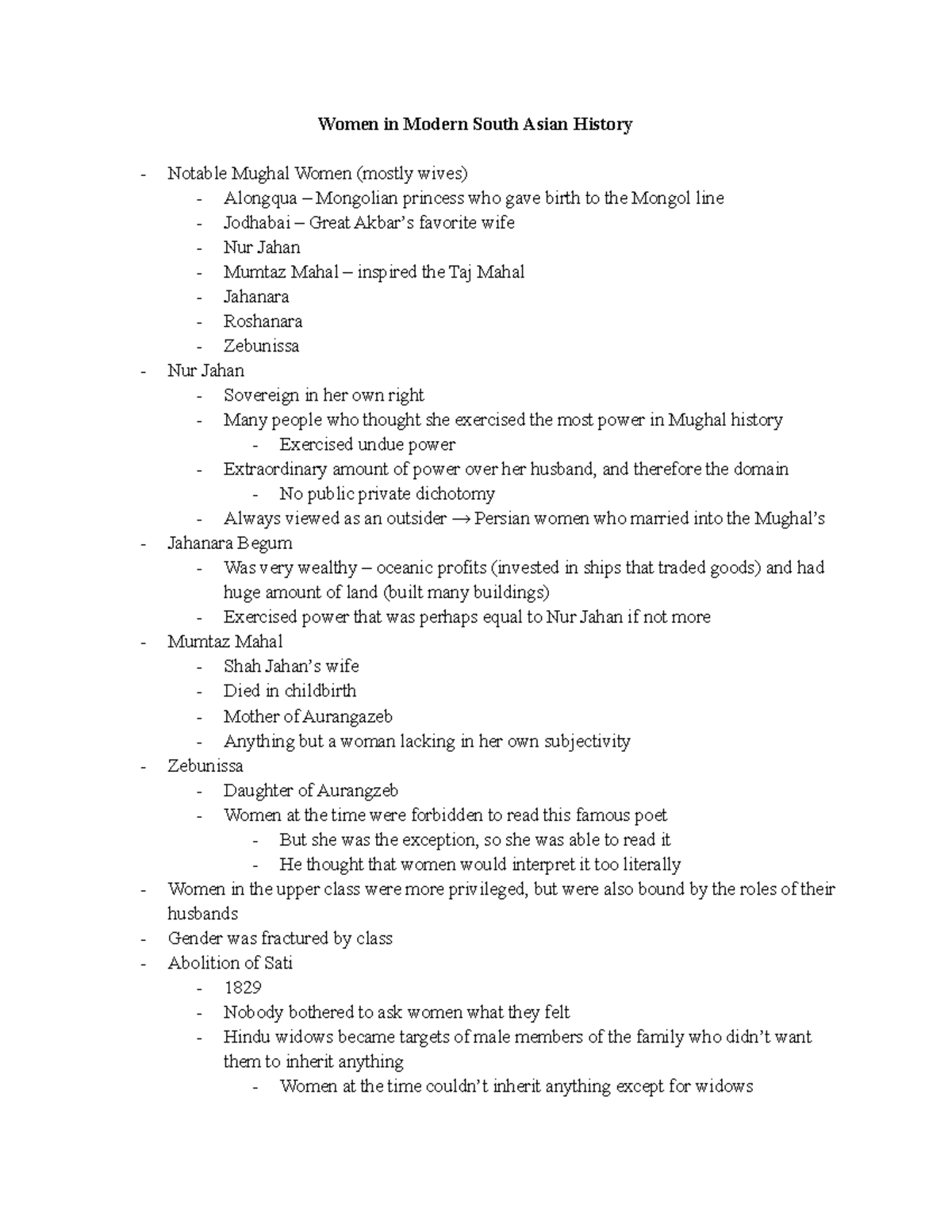 Women in Modern South Asian History - Women in Modern South Asian ...