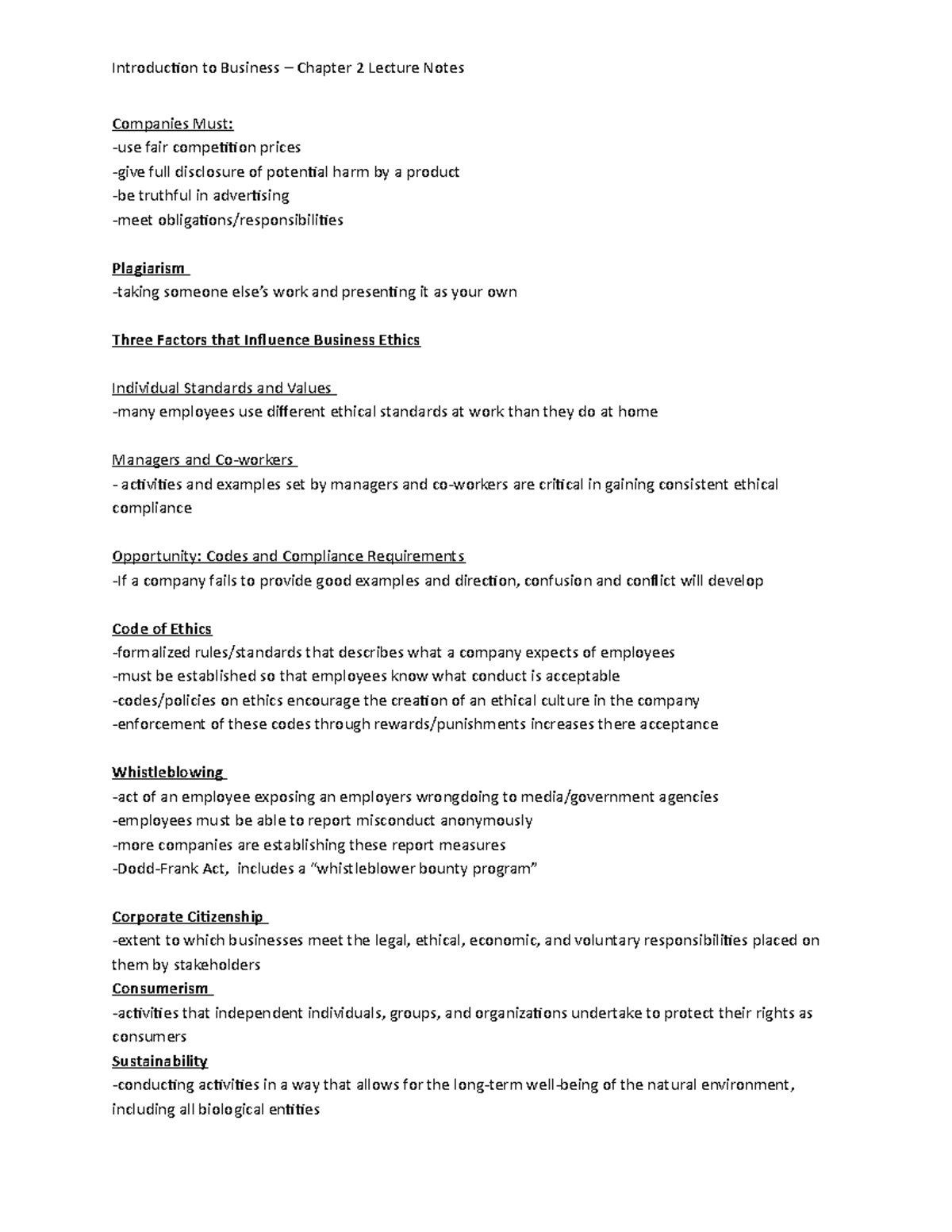 Business Ethics and Social Responsibility Lecture Notes P3 ...