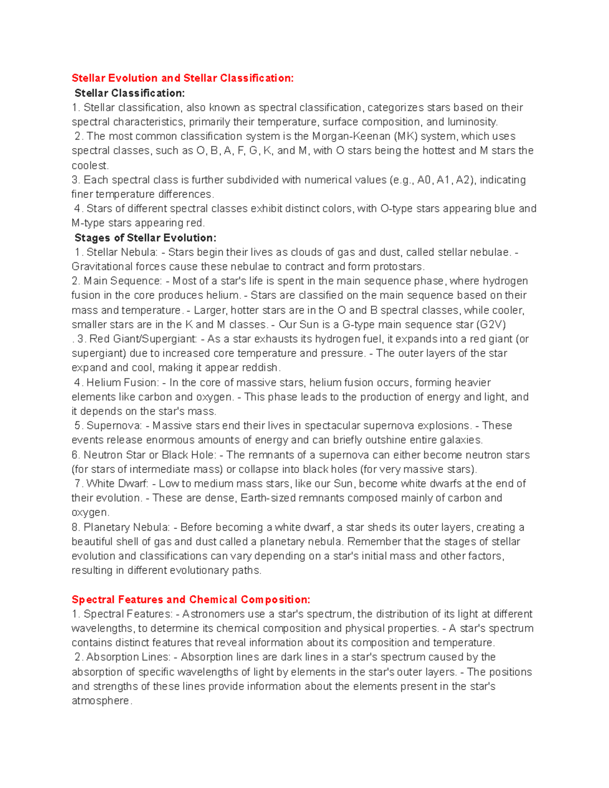 Chapter 1 - Google Docs - Stellar Evolution and Stellar Classification ...