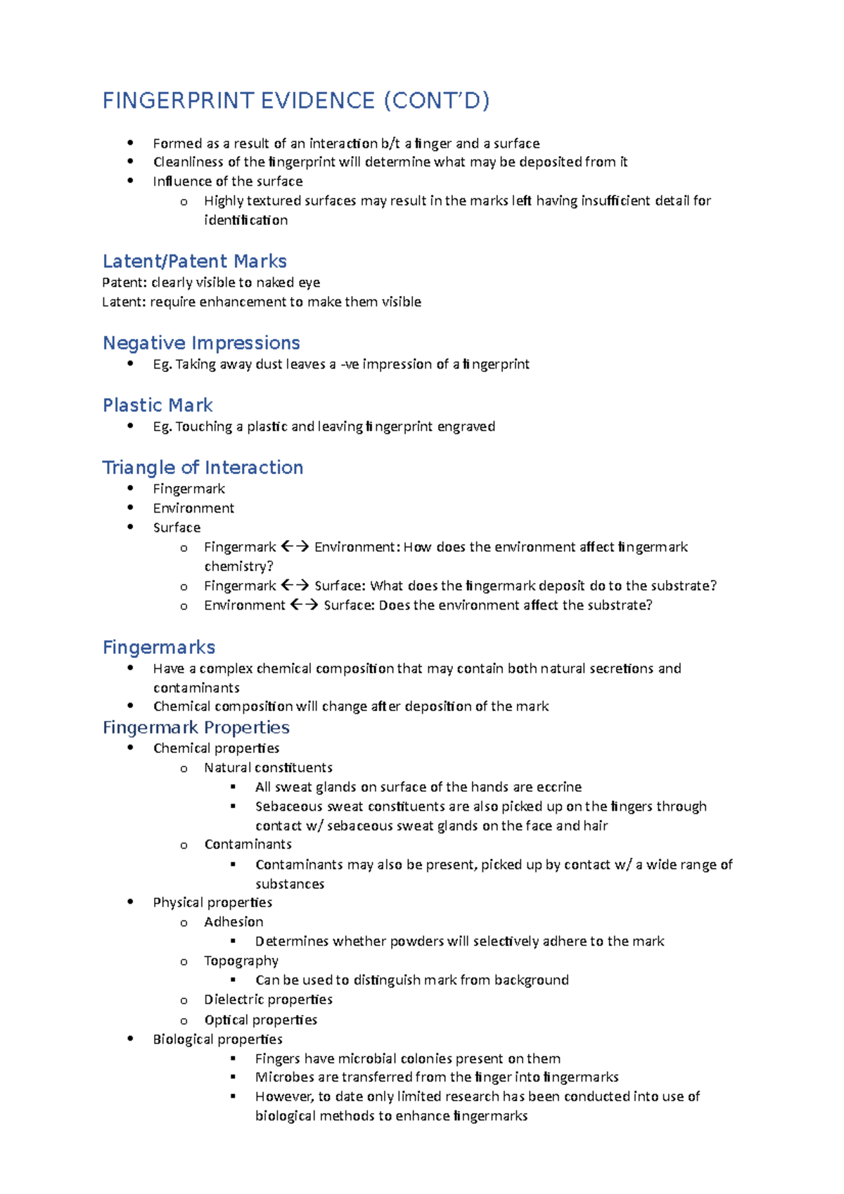 8. LECT7b - Fingerprint Evidence 2 - FINGERPRINT EVIDENCE (CONT’D ...