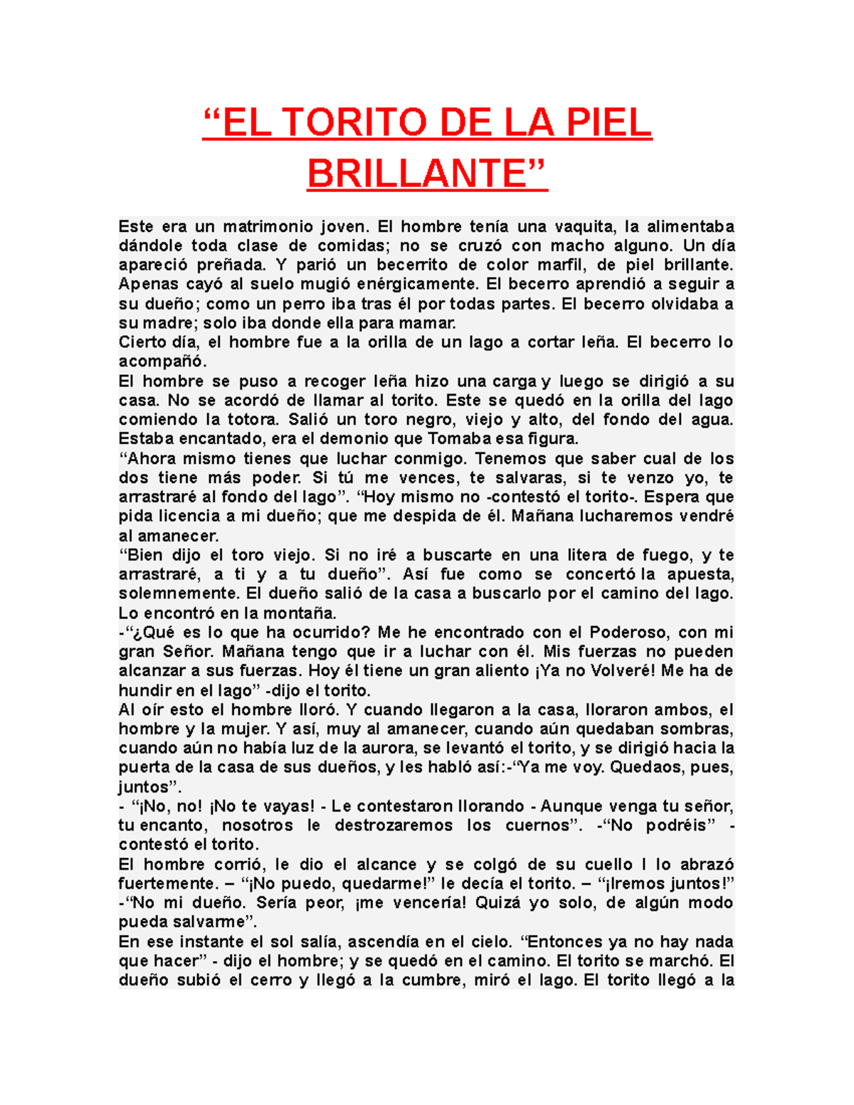 EL Torito DE LA PIEL Brillante - “EL TORITO DE LA PIEL BRILLANTE” Este ...