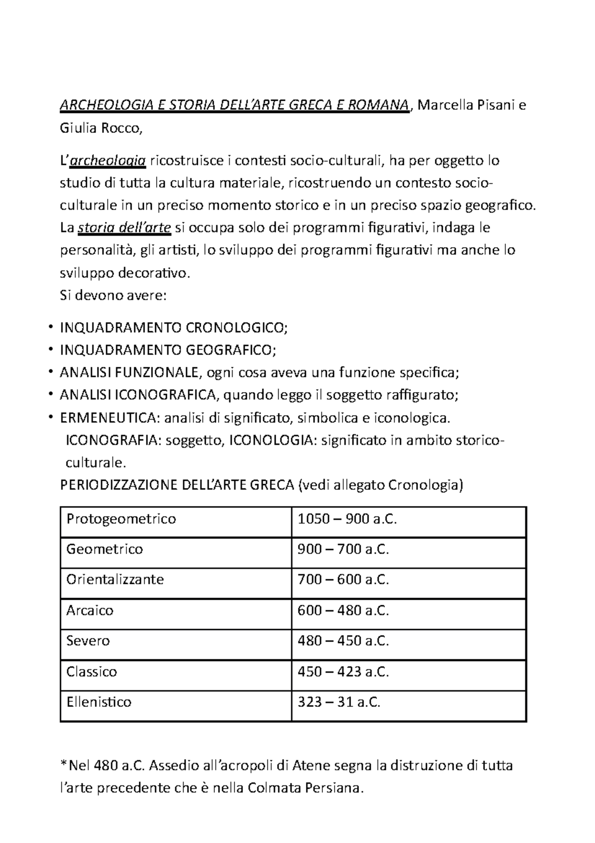 Protogeometrico e geometrico - ARCHEOLOGIA E STORIA DELL’ARTE GRECA E ...