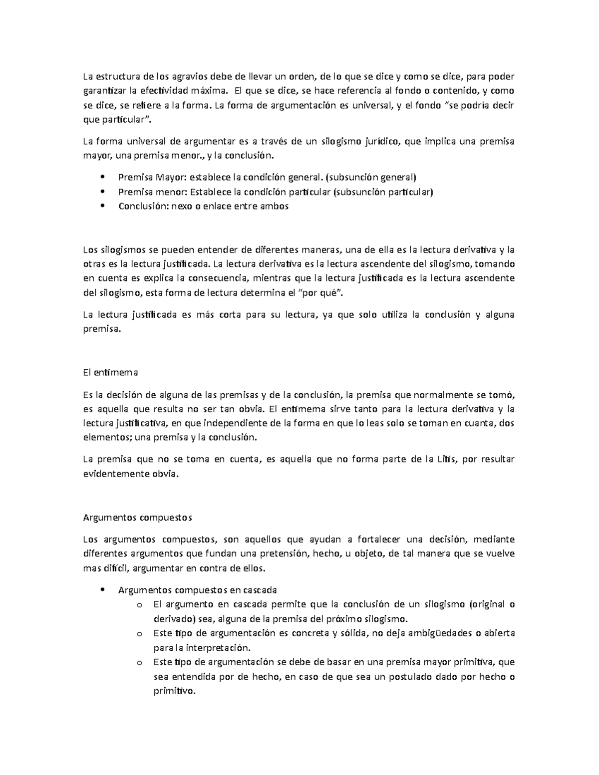 La Estructura de los Agravios - El que se dice, se hace referencia al ...