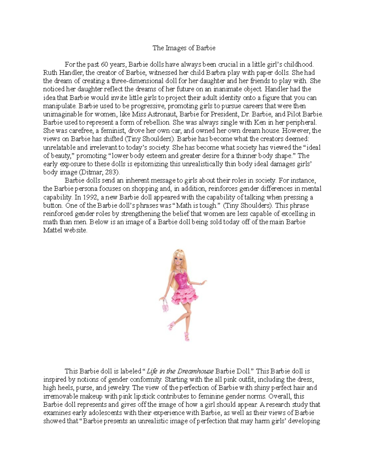 The Images of Barbie - Ruth Handler, the creator of Barbie, witnessed ...