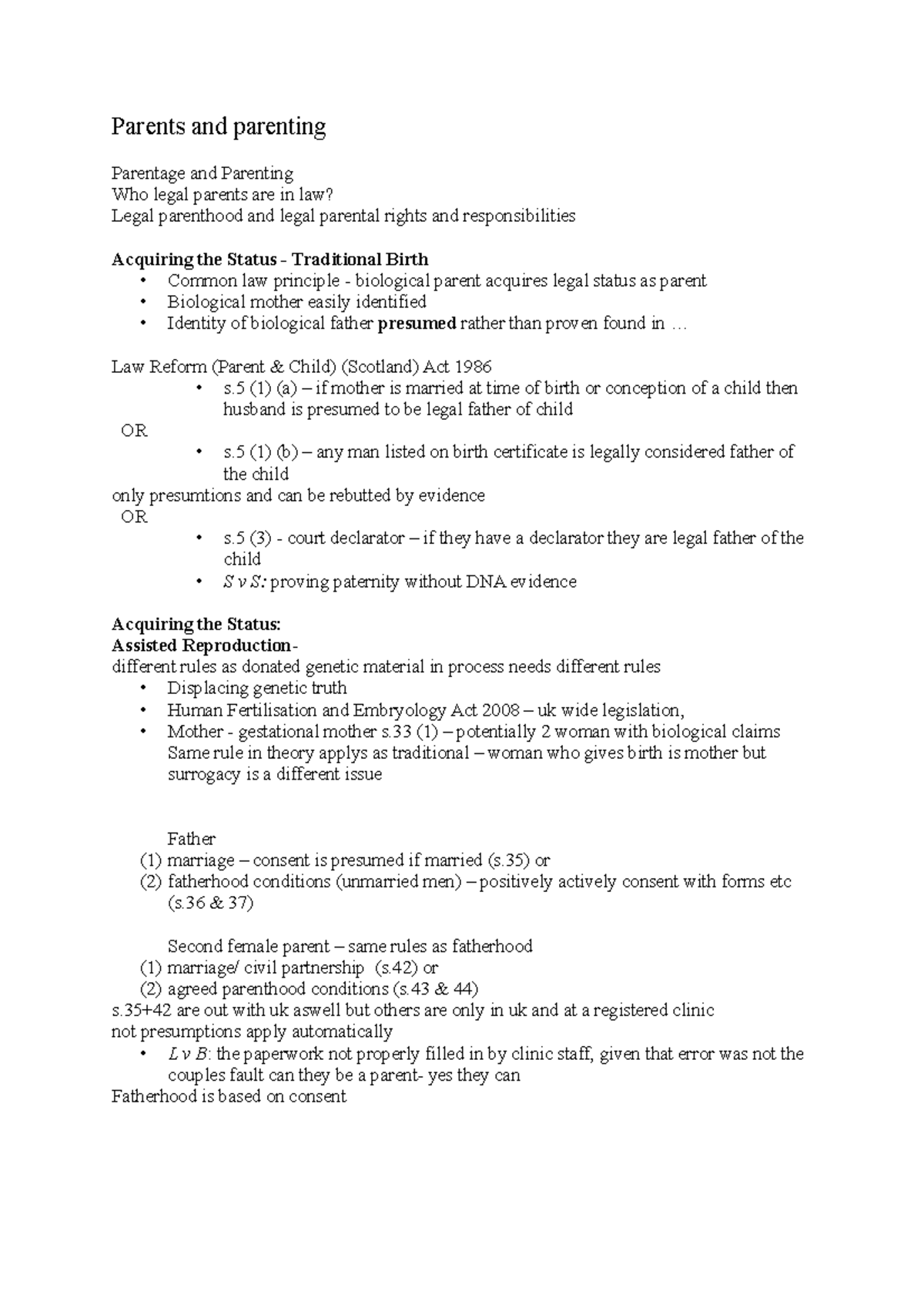 L3 Parents and parenting - Parents and parenting Parentage and ...