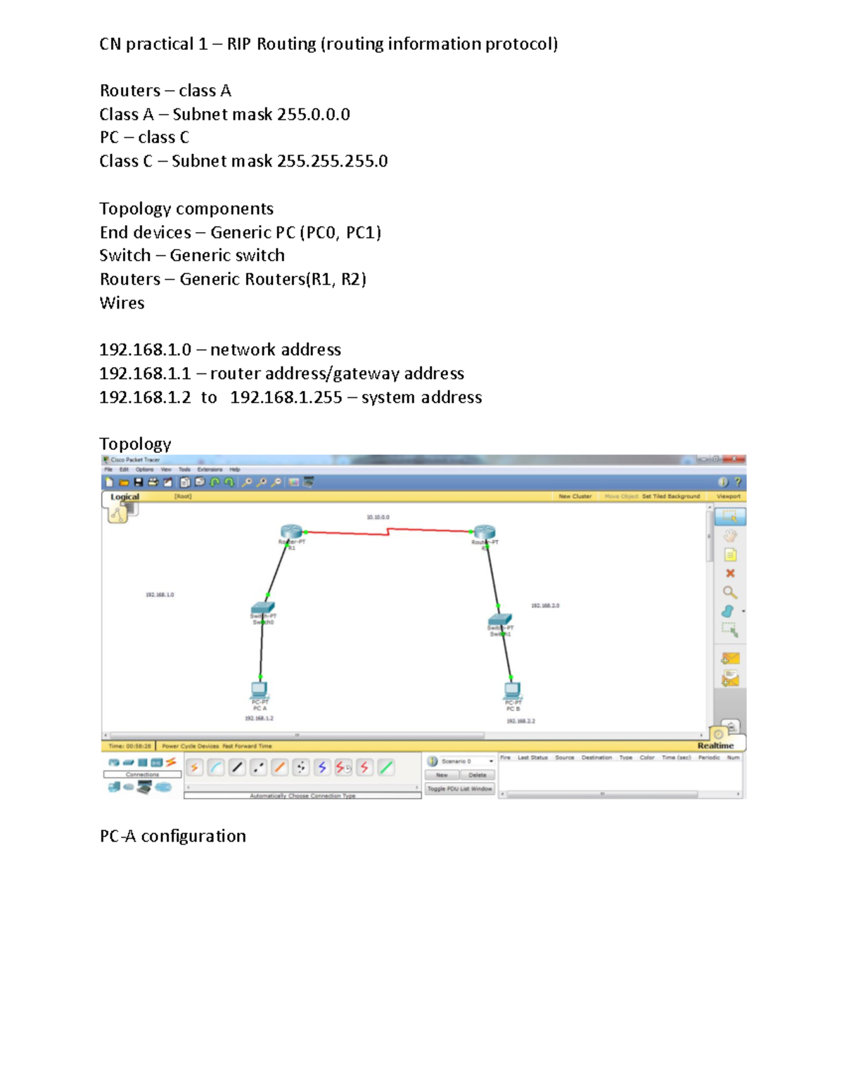 CN practical - Assignment of Computer Networking - CN practical 1 – RIP ...