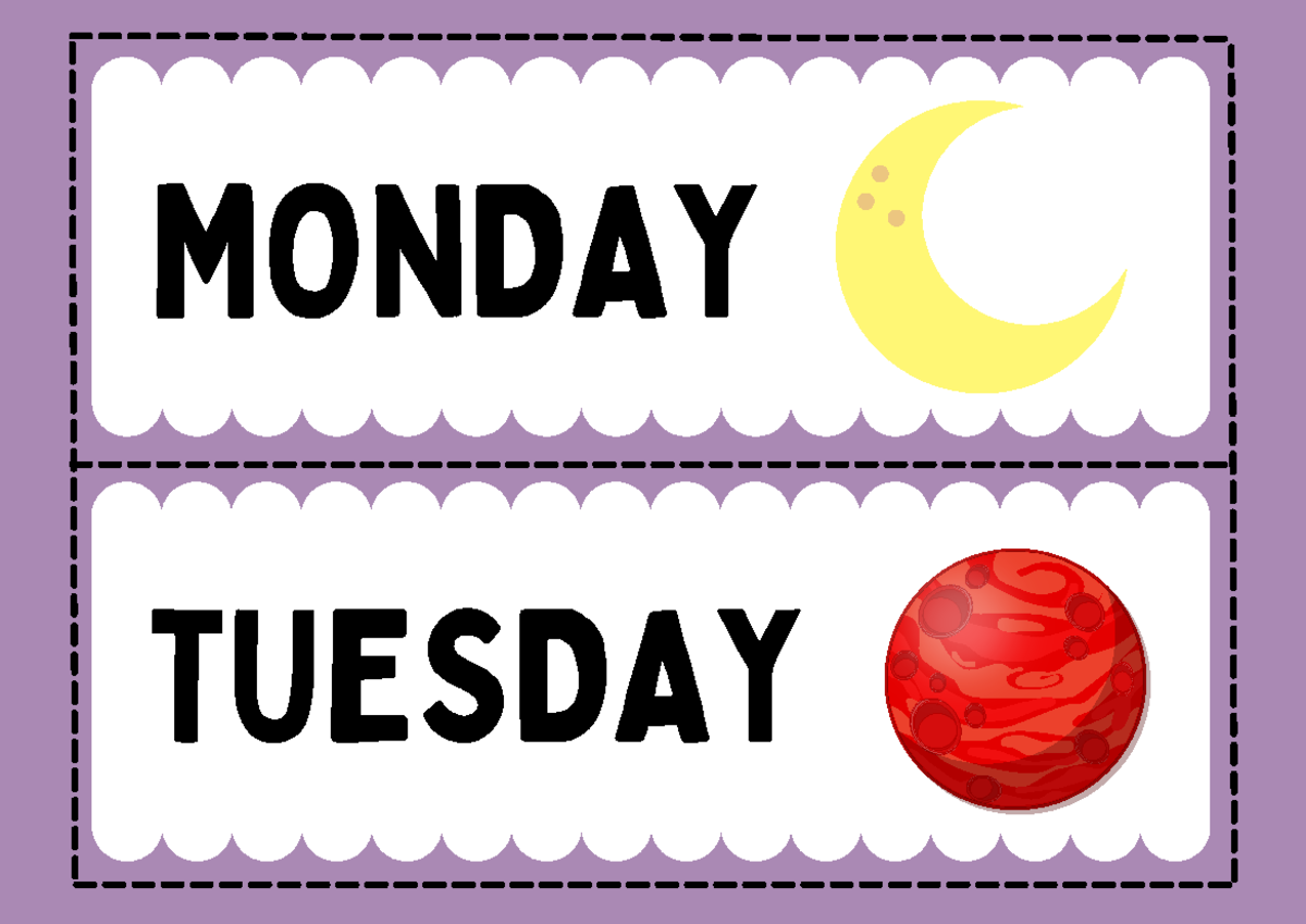 Días de la semana Vocabulario Flashcards - Desarrollo Humano - MONDAY ...