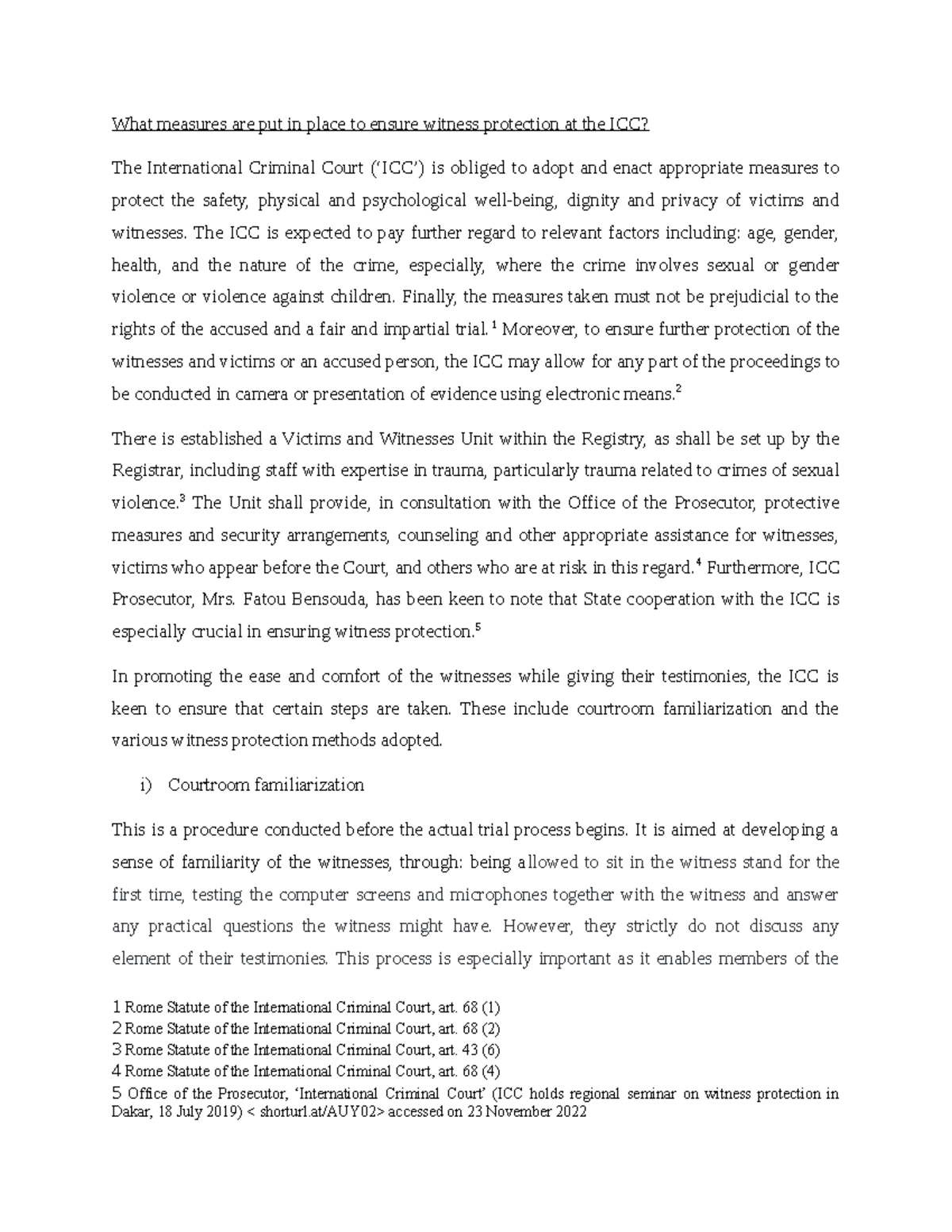 Witness Protection ICC - What measures are put in place to ensure ...