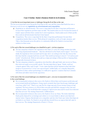 Case outline 3 - Case study 3 completed in Strategic Management at ...