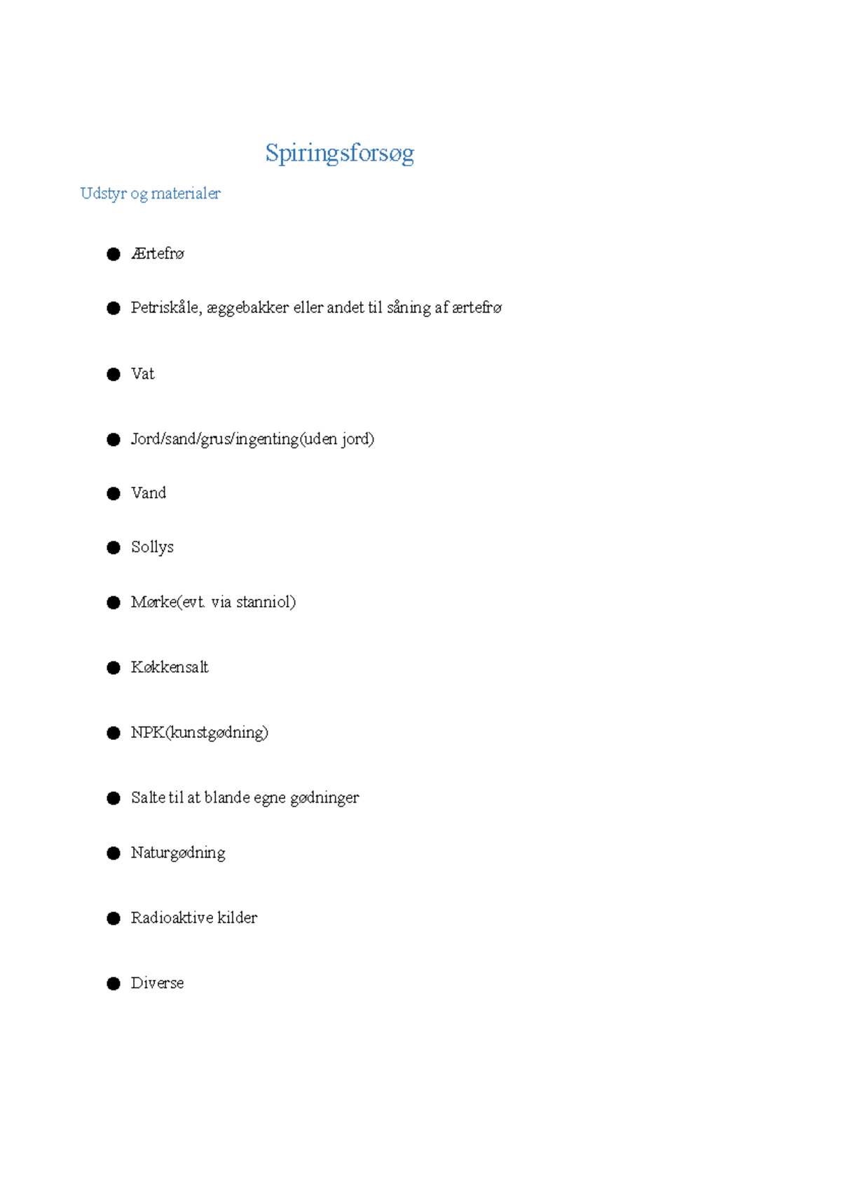 Forsøgsvejledning Spiring v.5-2 - Spiringsforsøg Udstyr og materialer ...
