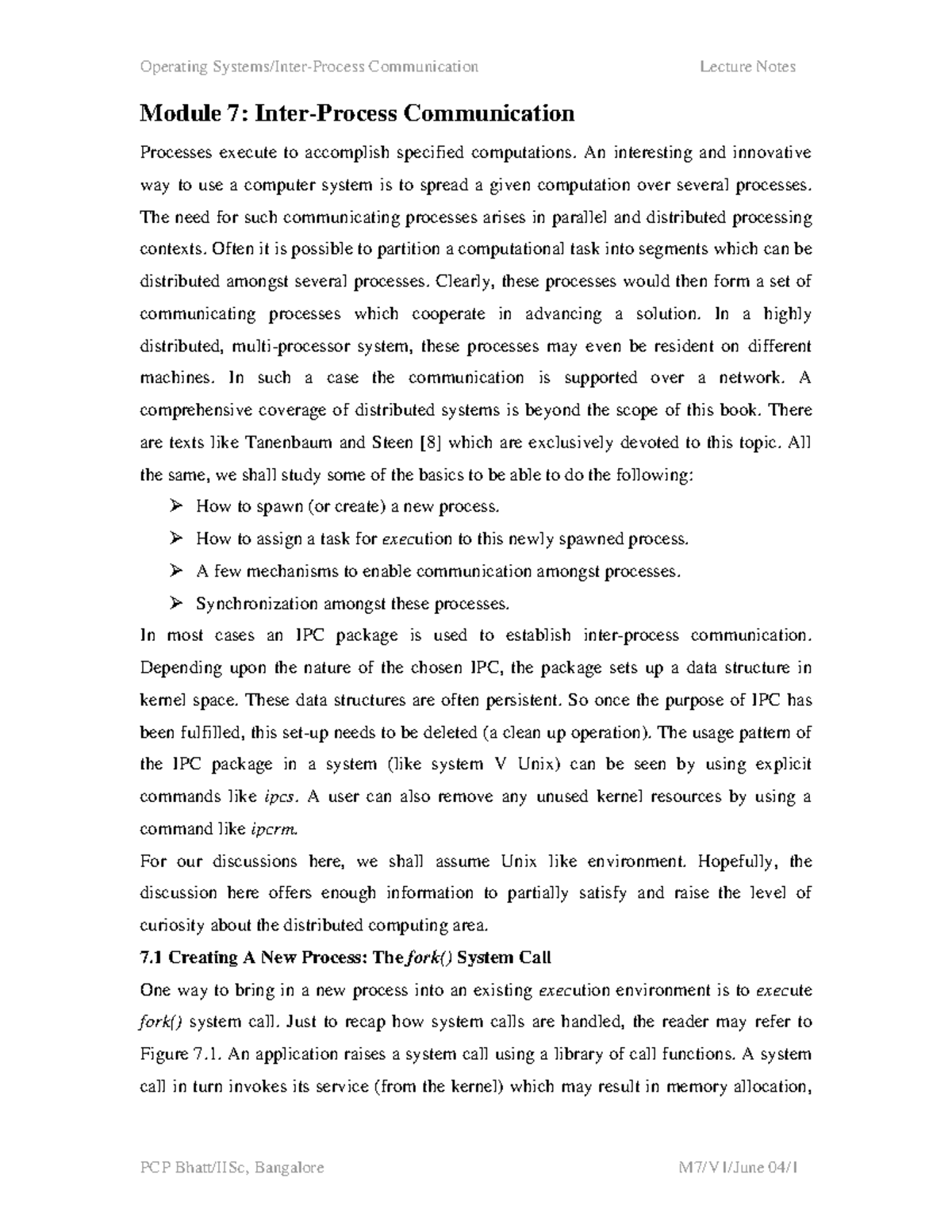 Mod 7 LN os - OS NOTES - Module 7: Inter-Process Communication ...