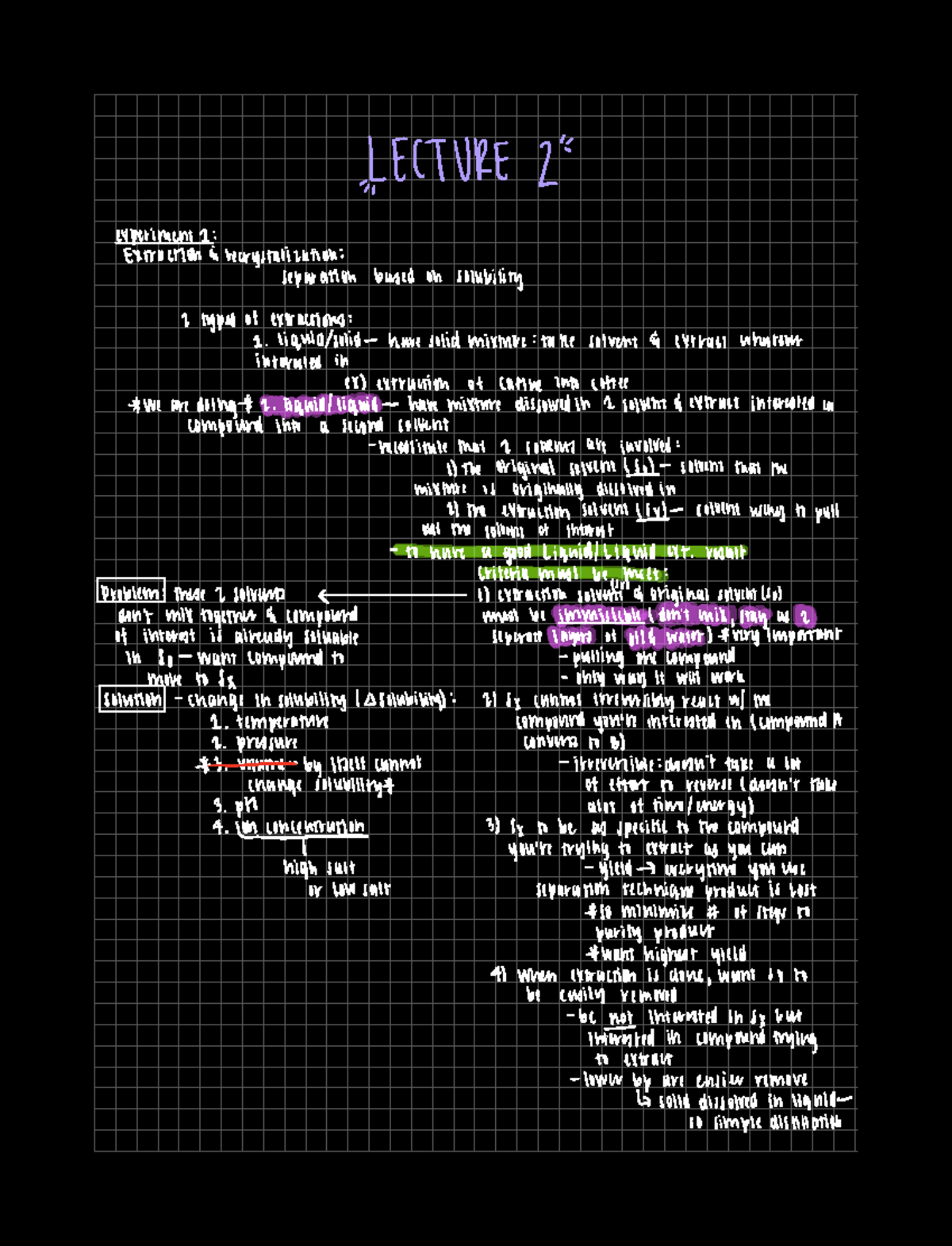 Lecture Notes for extraction and recrystallization lab - LECTURE 2 ...