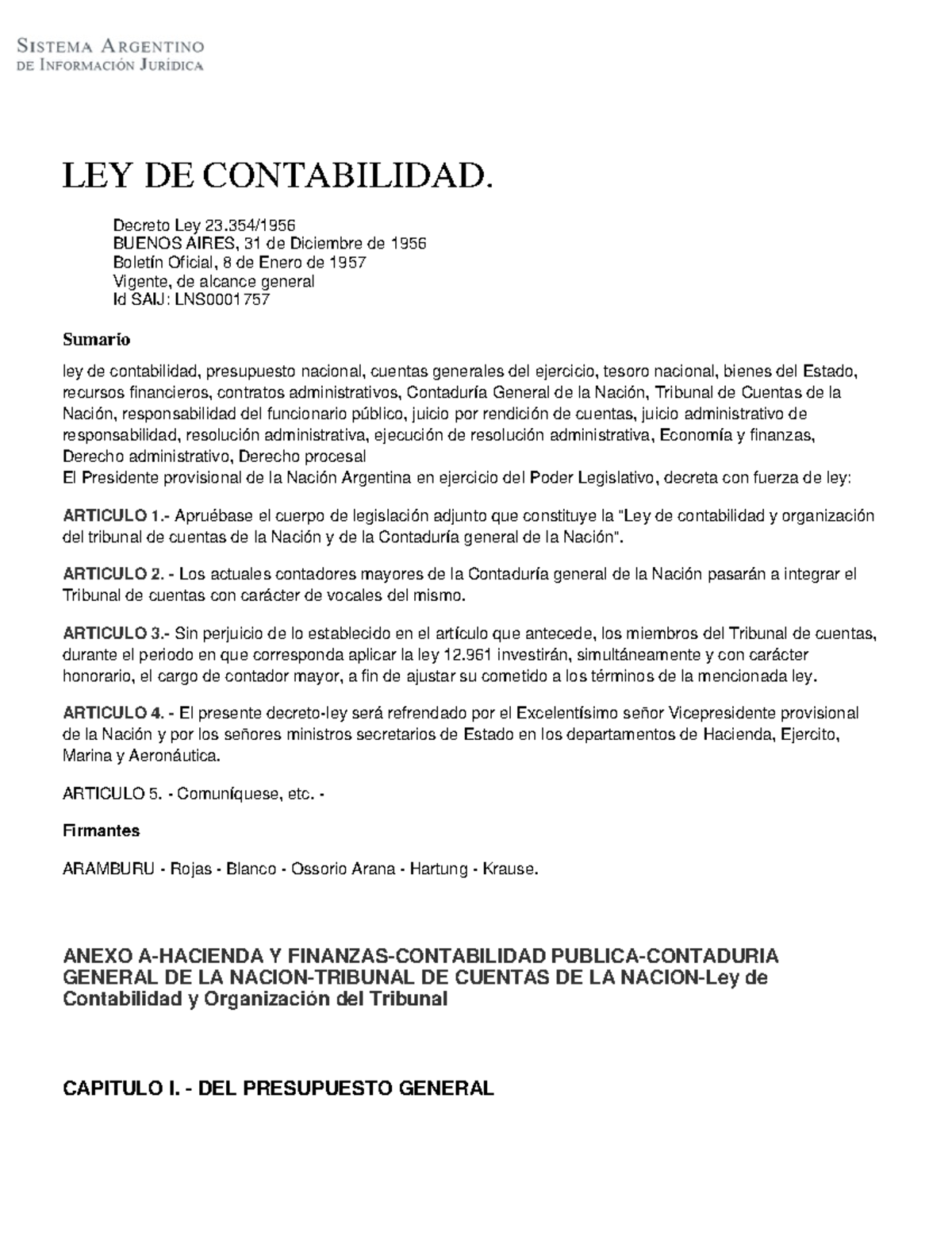 LEY DE Contabilidad nacion ok - LEY DE CONTABILIDAD. Decreto Ley 23 ...