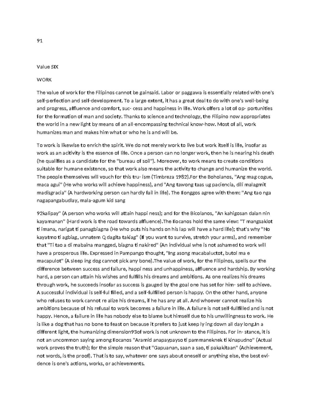 Emalyn Supang - docu - 91 Value SIX WORK The value of work for the ...