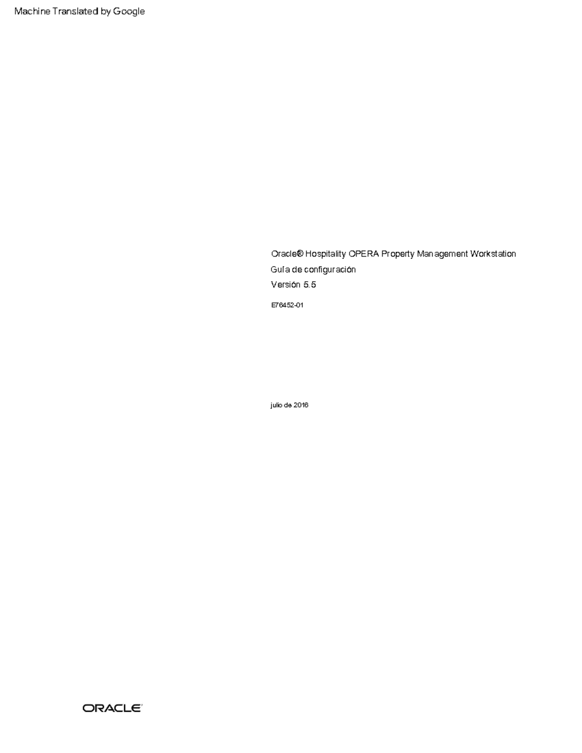 Opera V5.5 - Workstation Setup Guide - Oracle® Hospitality OPERA ...