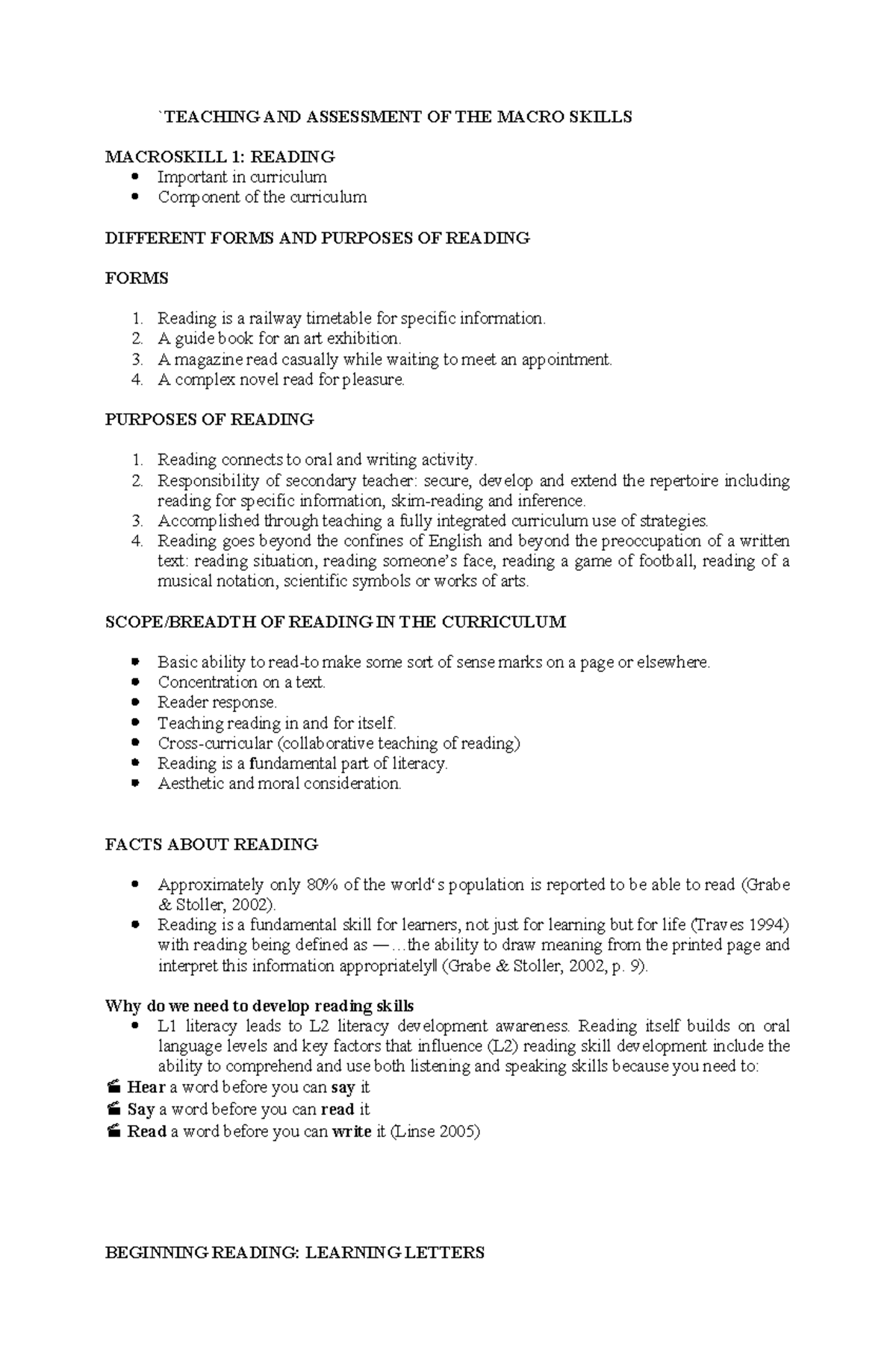 M1 Macro Skills - `TEACHING AND ASSESSMENT OF THE MACRO SKILLS ...