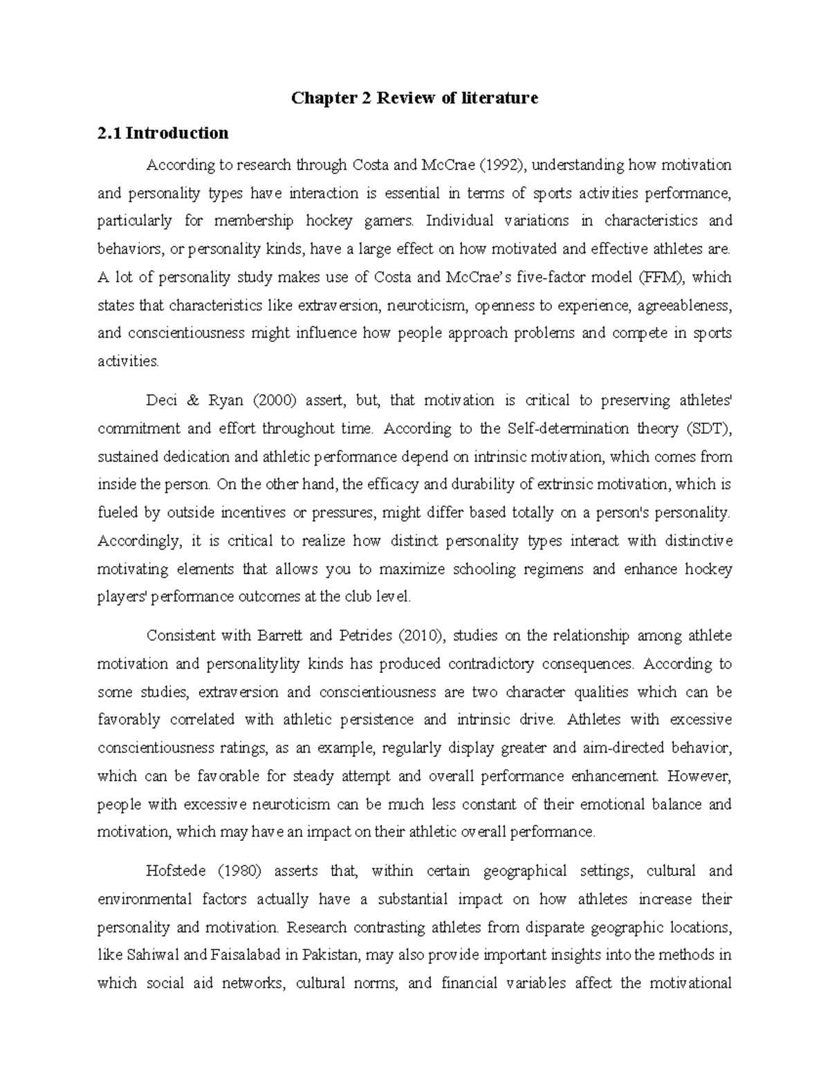 Chapter 2 Review of literature - Chapter 2 Review of literature 2 ...