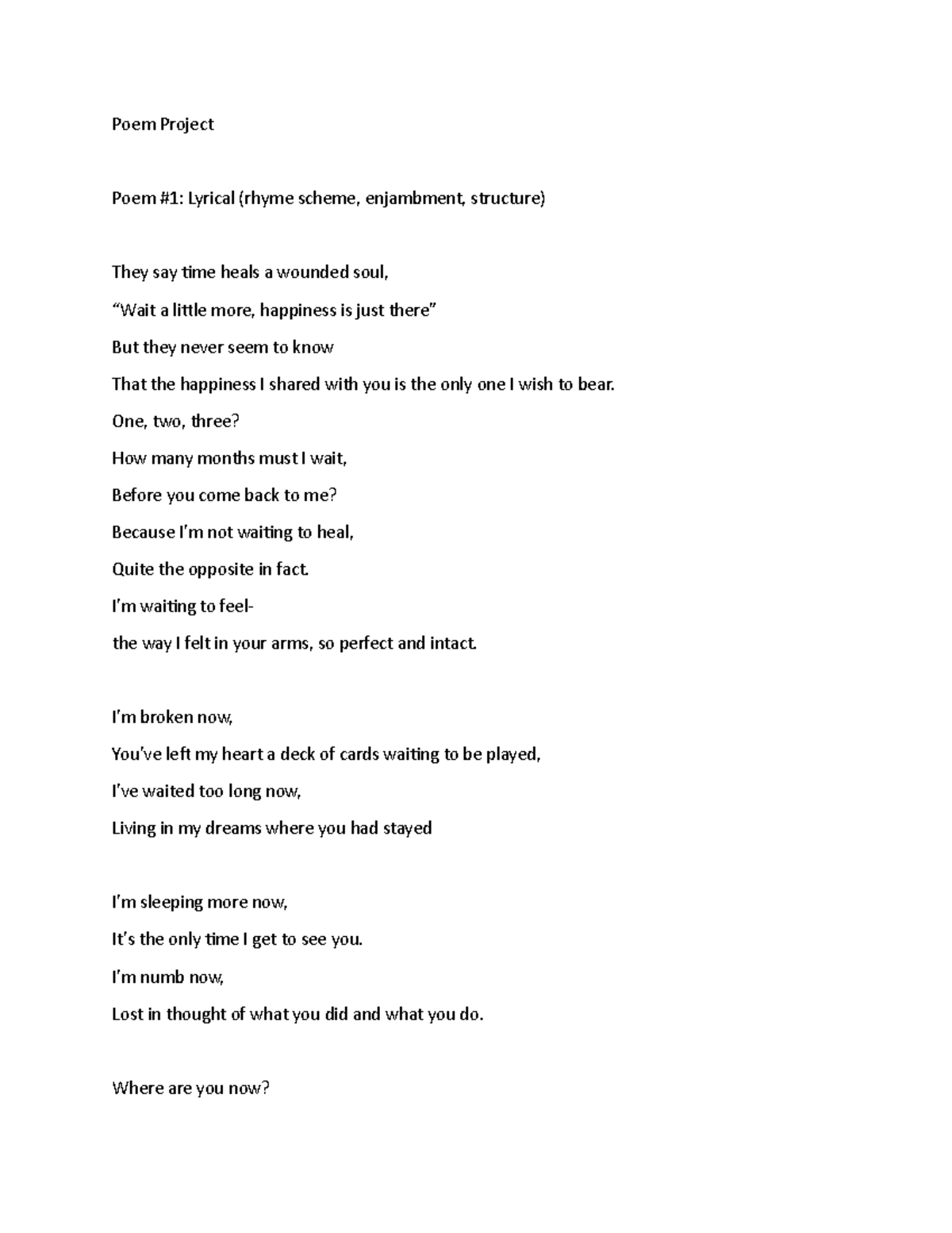 Poem Project Poem Examples Of Different Types Poem Project Poem 1