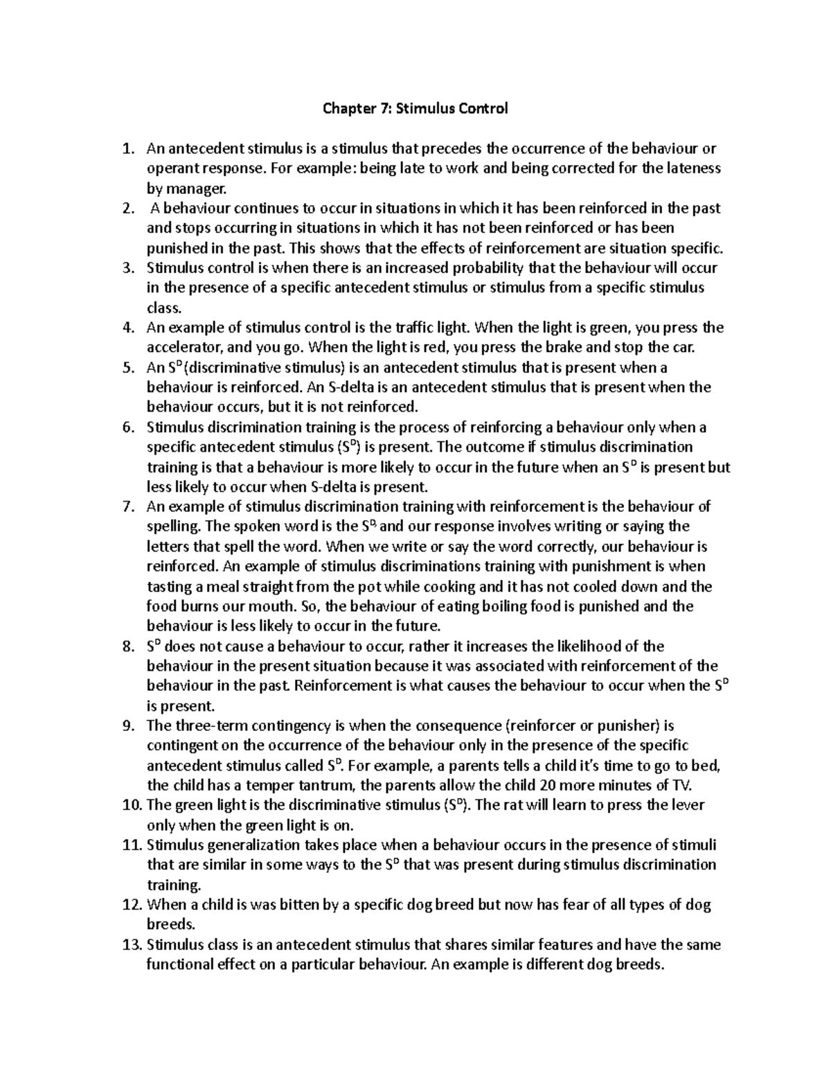 Chapter 7 practice quiz PSYC 2440 - Chapter 7: Stimulus Control An ...