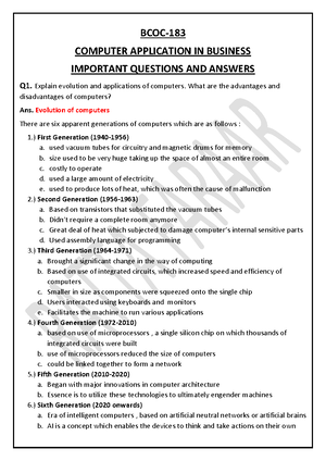 Role of computers in business trade and commerce - Computer Application ...