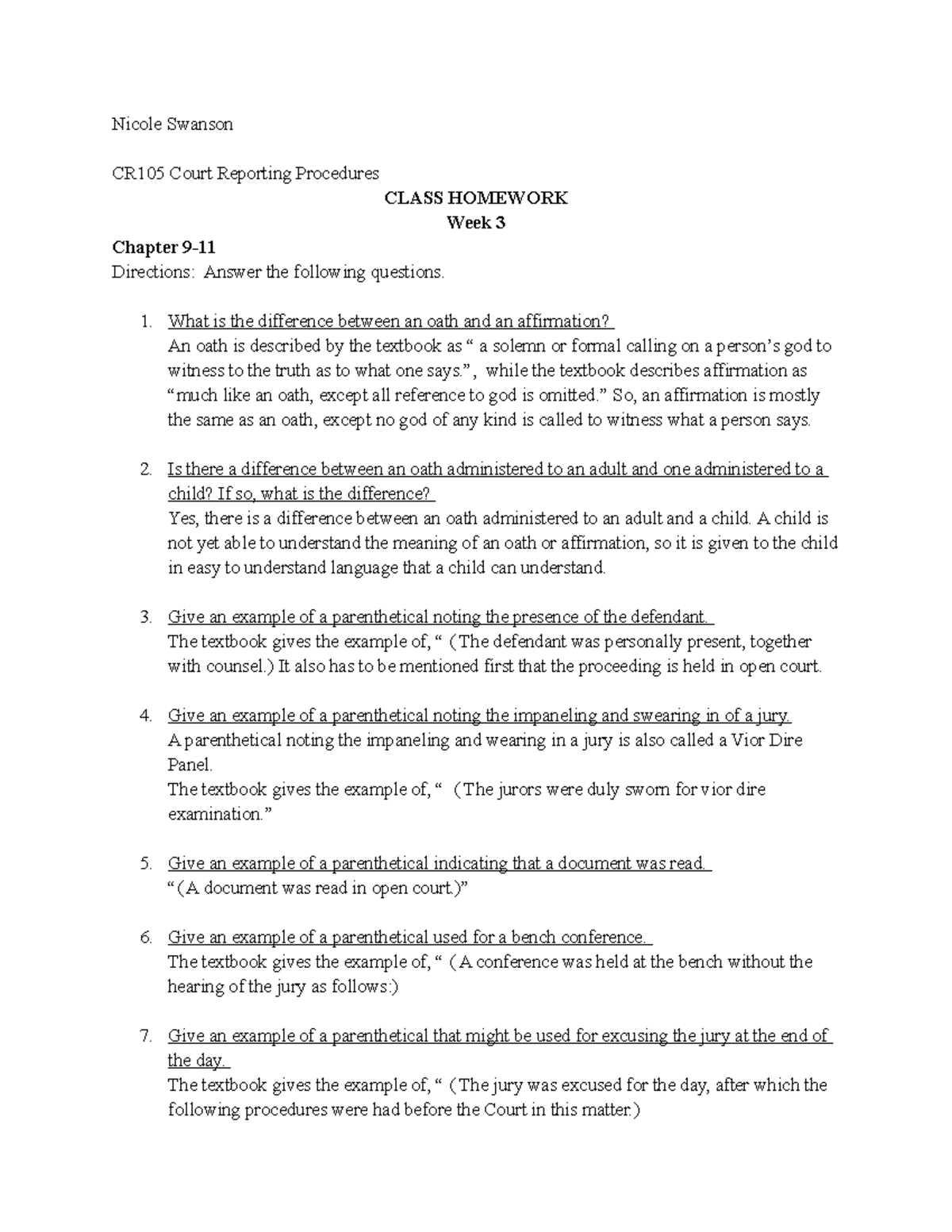 CR 105: Week 3 HW - CR 105: Week 3 HW - Nicole Swanson CR105 Court ...
