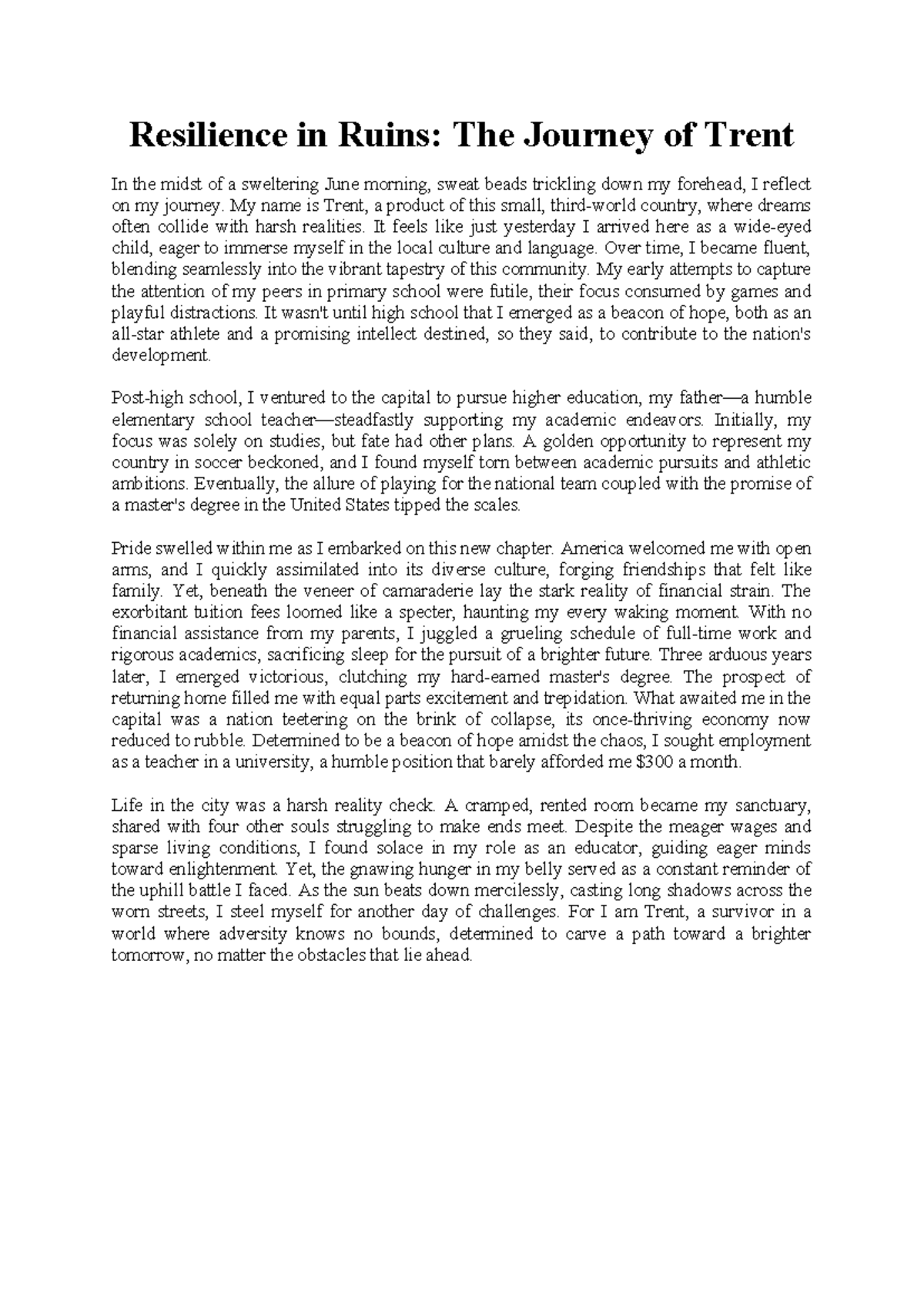 Resilience in Ruins - Short Story written for practice. - Resilience in ...