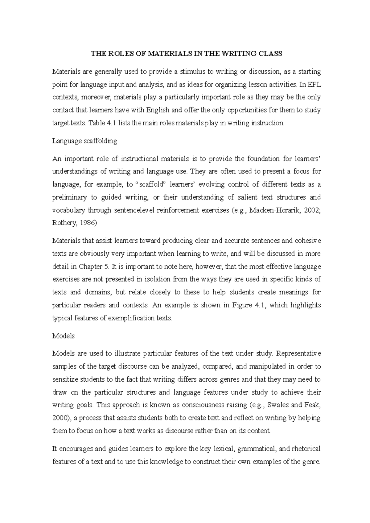 THE Roles OF Materials IN THE Writing Class - THE ROLES OF MATERIALS IN ...