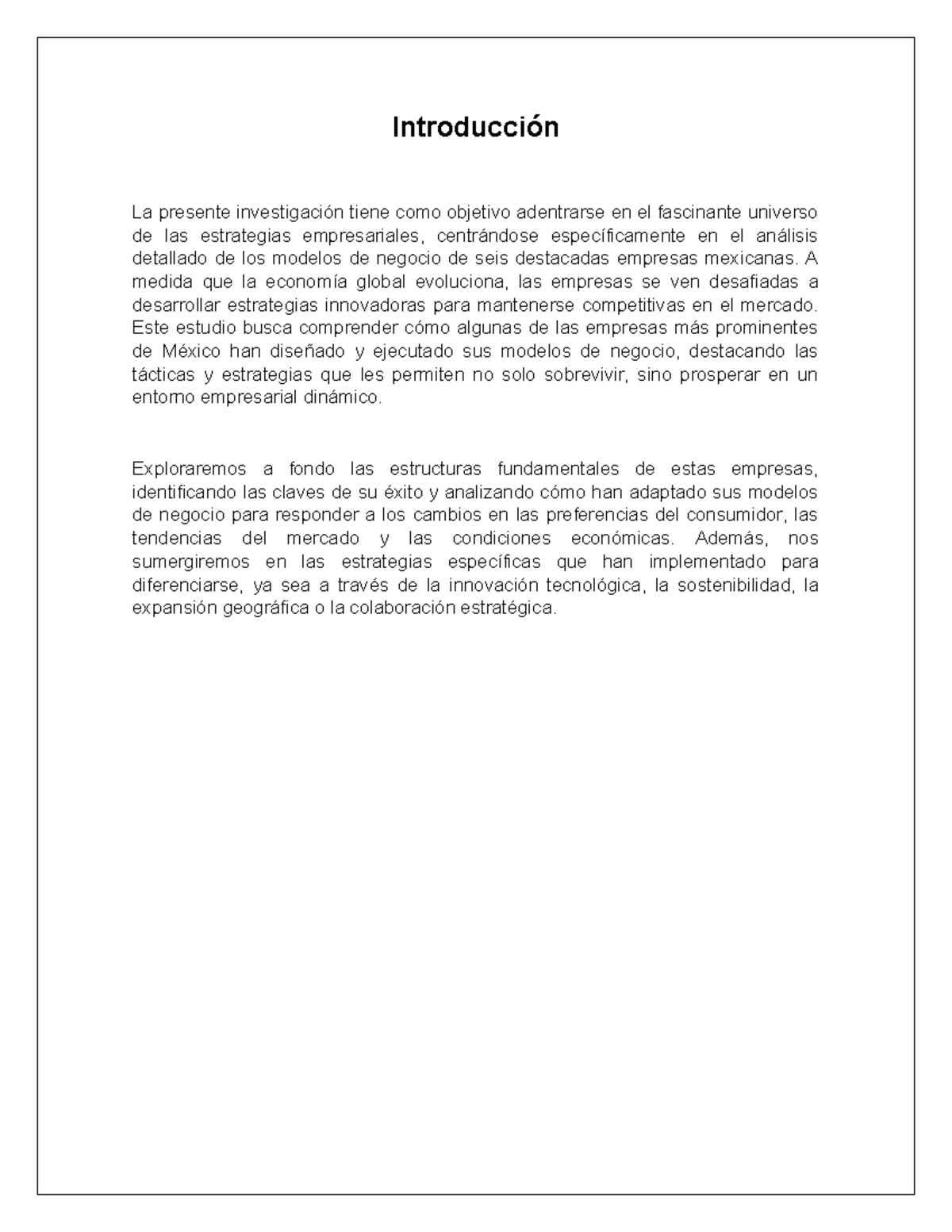 Introduccion - Introducción La presente investigación tiene como ...