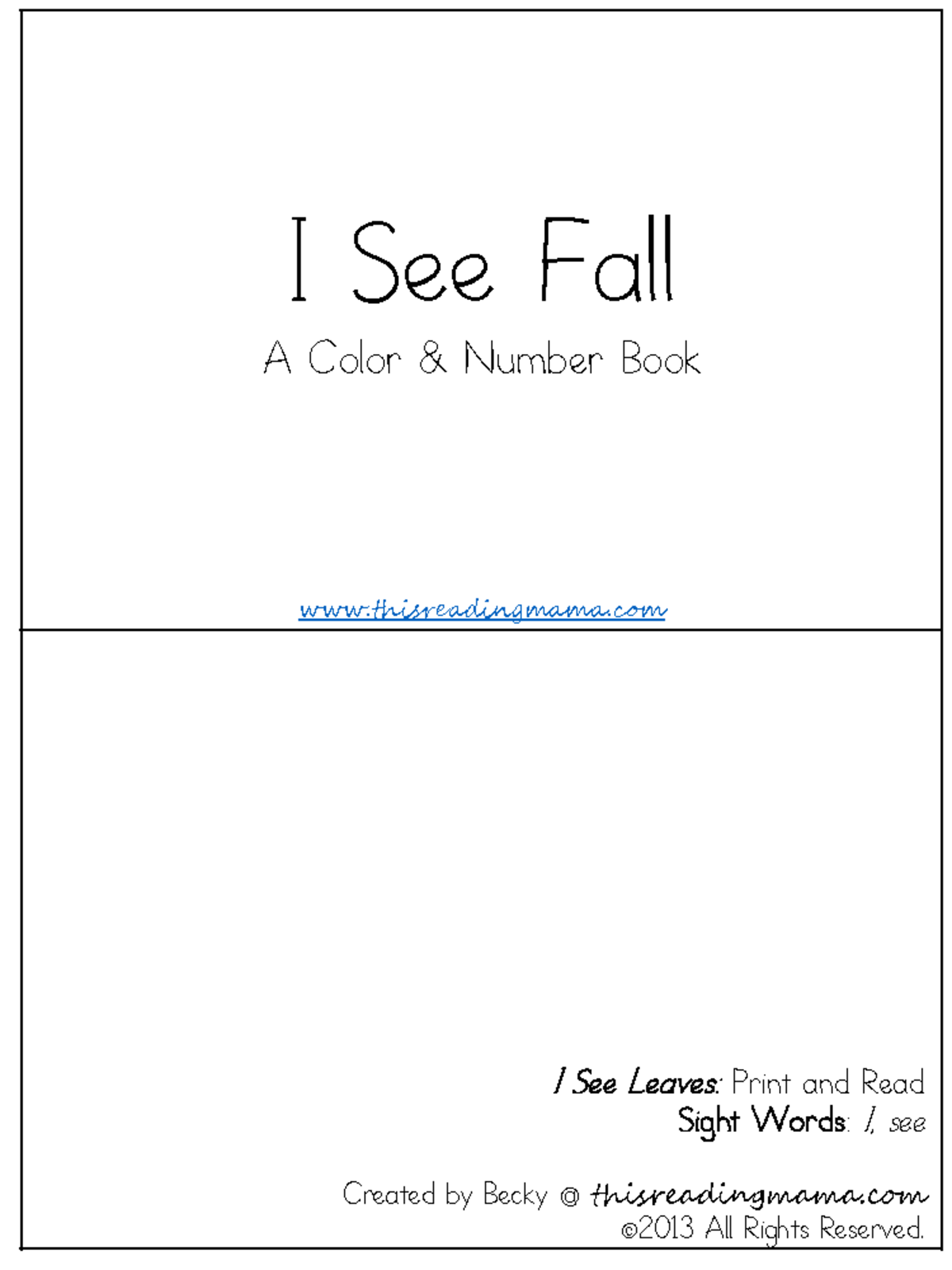 Fall Pack-Part1 - FYUKDRYUJCF - I See Fall A Color & Number Book ...