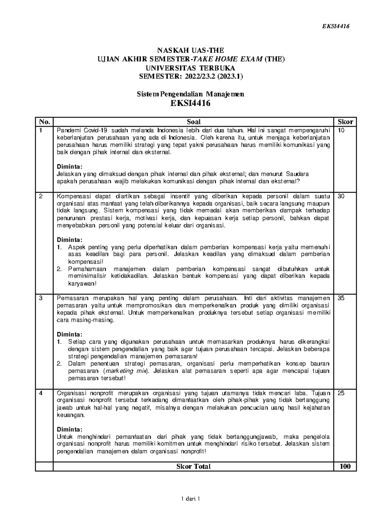 EXAM SPM - exam spm 1 - EKSI 1 dari 1 NASKAH UAS-THE UJIAN AKHIR ...