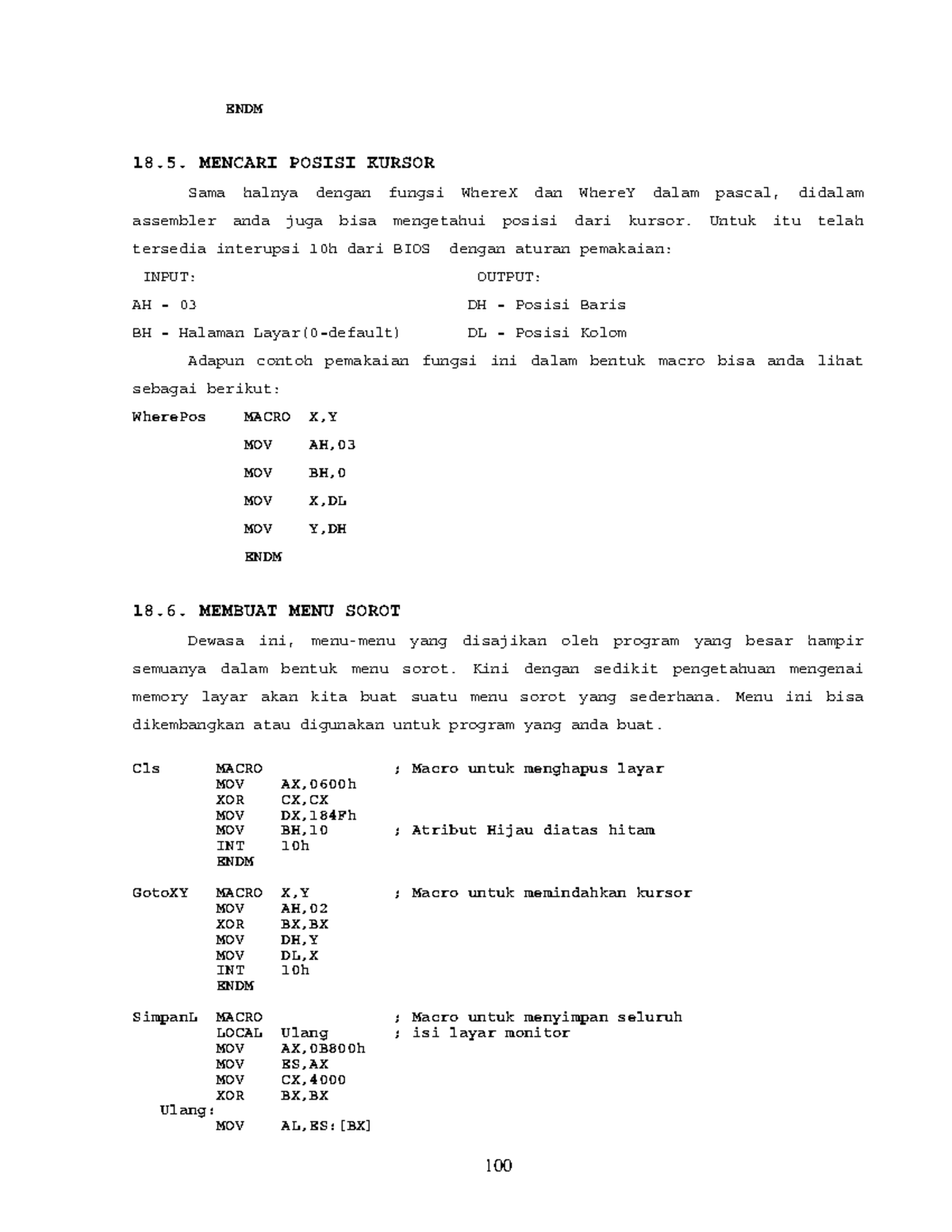 Tutorial Emulator 8086-21 - ENDM 18. MENCARI POSISI KURSOR Sama halnya ...
