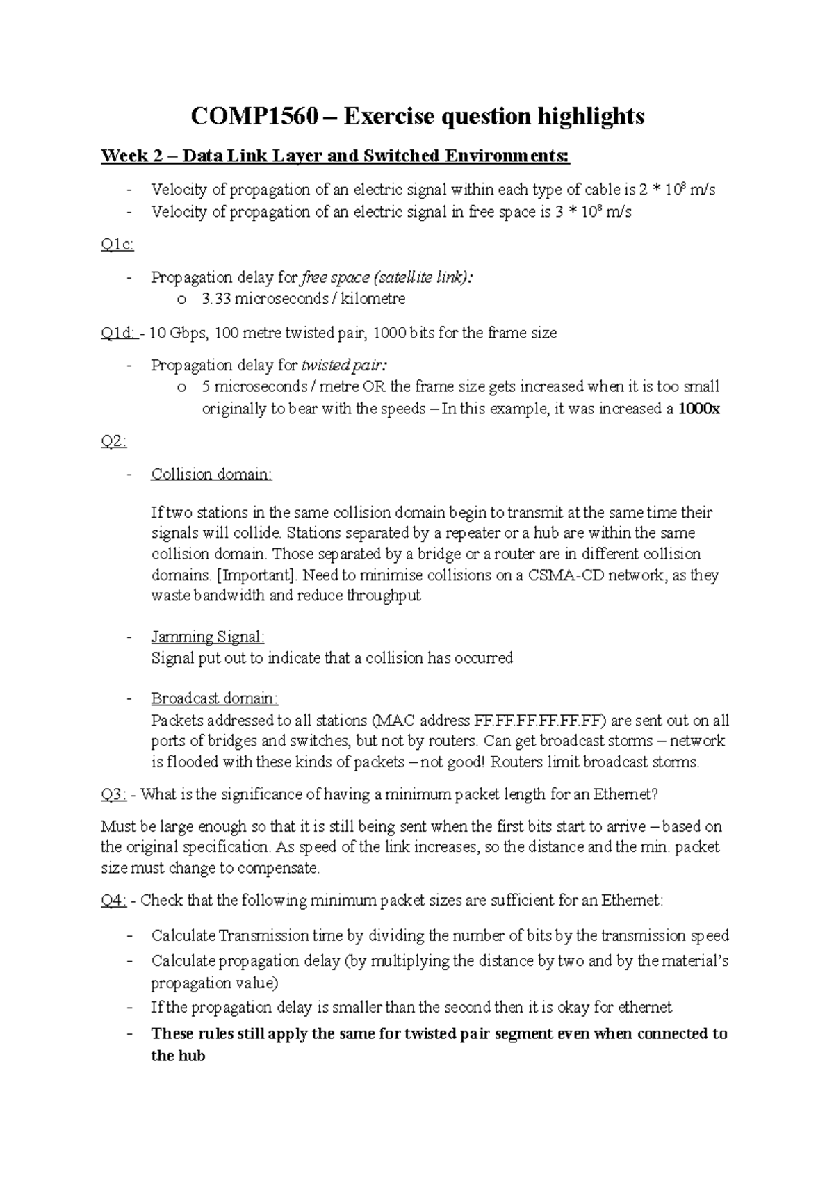 Lab exercises 2020 - COMP1560 – Exercise question highlights Week 2 ...