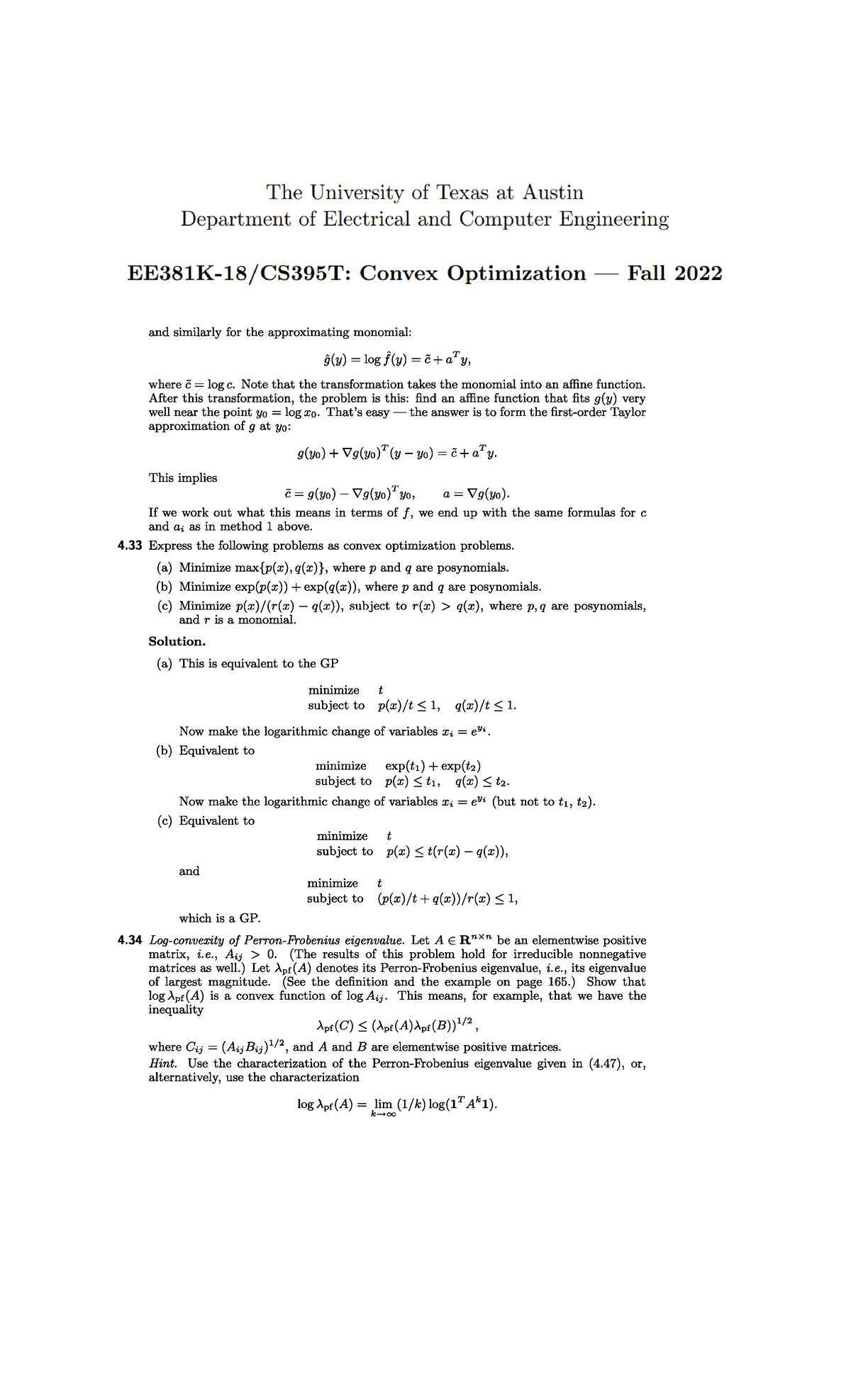 Convex Practice 101 Ece 381k Studocu