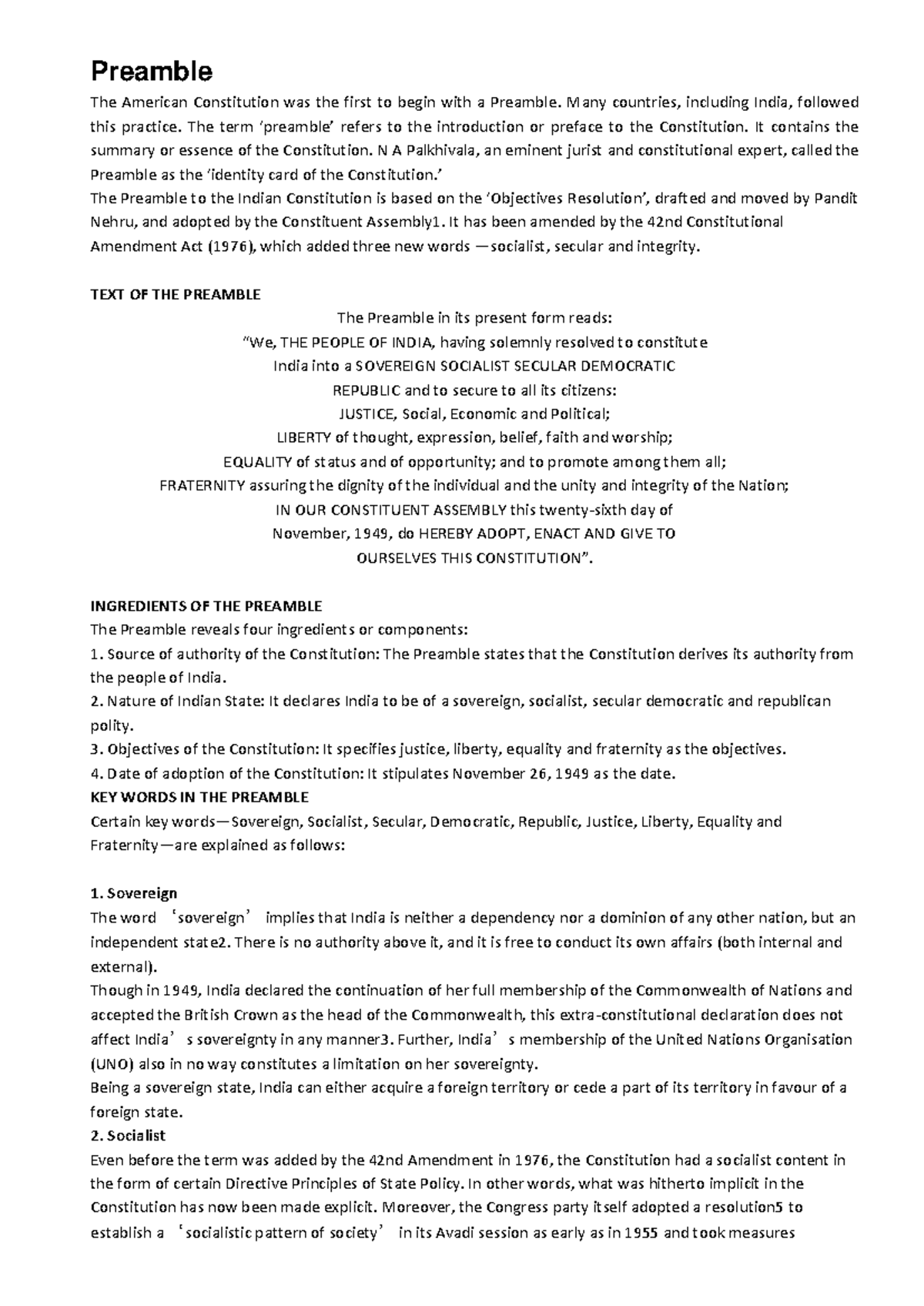 Preamble Shahu Latur - Preamble The American Constitution was the first ...