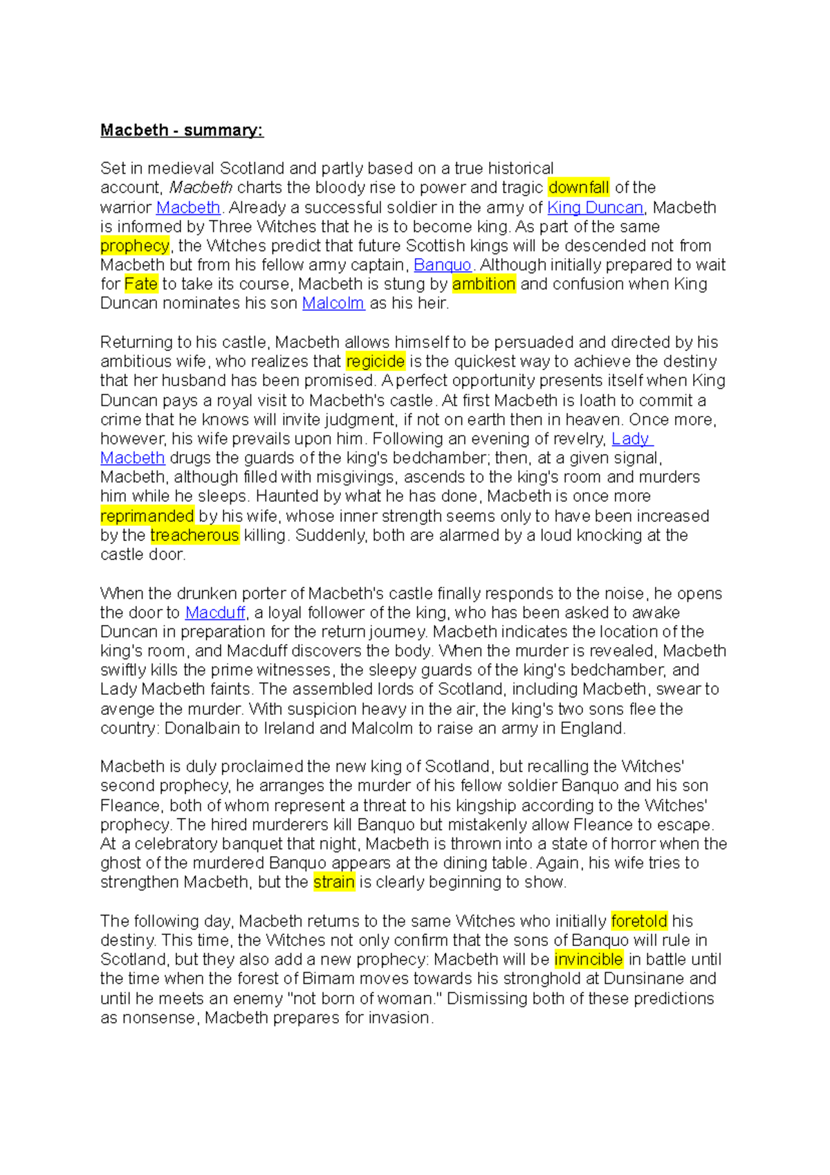 Session 4 Macbeth revision - context and key quotations 1 - Macbeth ...