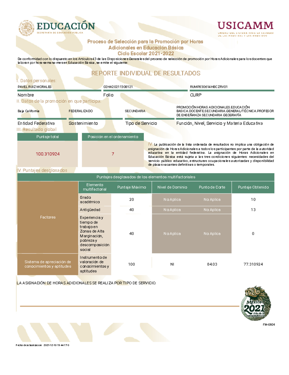 Usicam - Iwkddnbdnd - FM- Proceso de Selección para la Promoción por ...