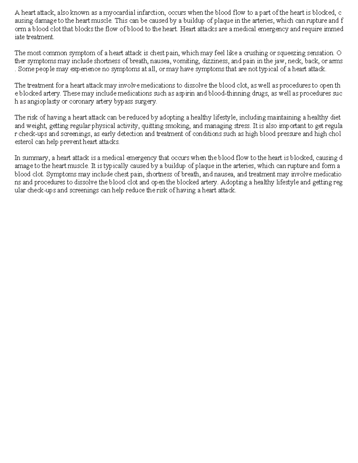 Heart Valve Summary - A heart attack, also known as a myocardial ...