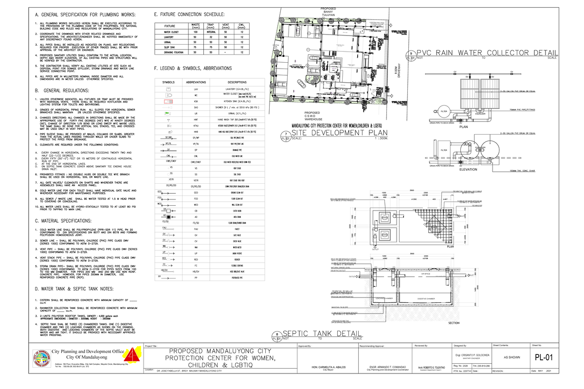 PL01 - GV FILTER DRAIN PIPE TO DECK DRAIN EQUALIZER EQUALIZER GV DRAIN ...