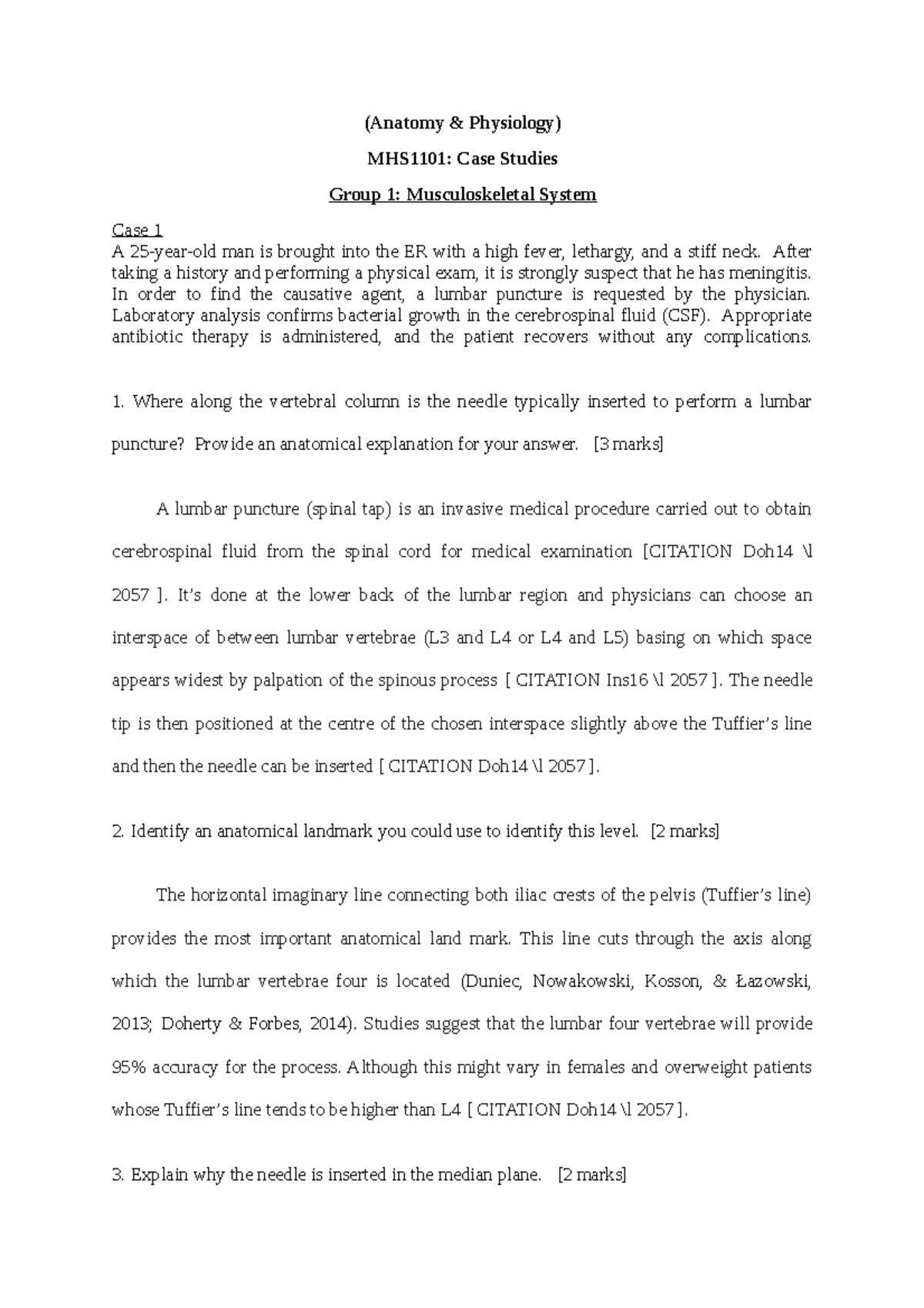 Final Case study - (Anatomy & Physiology) MHS1101: Case Studies Group 1 ...
