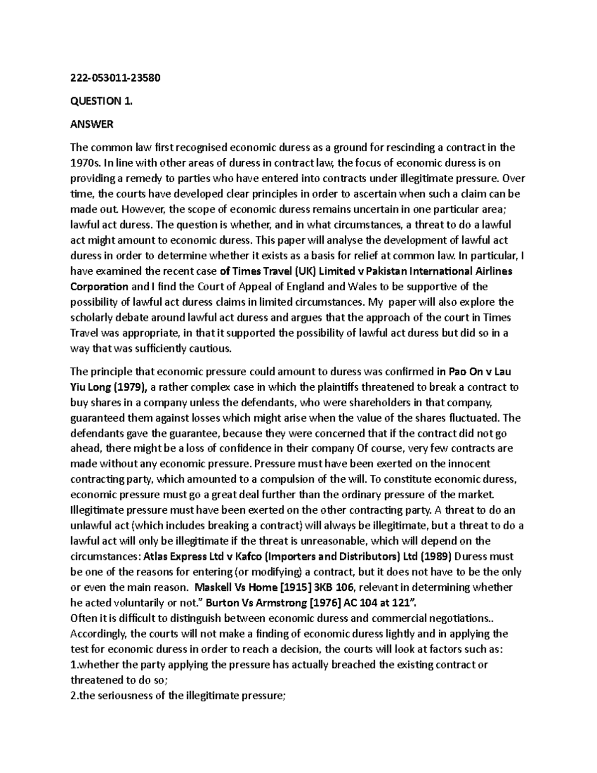 Lord Diplock - helpful - 222-053011- QUESTION 1. ANSWER The common law ...