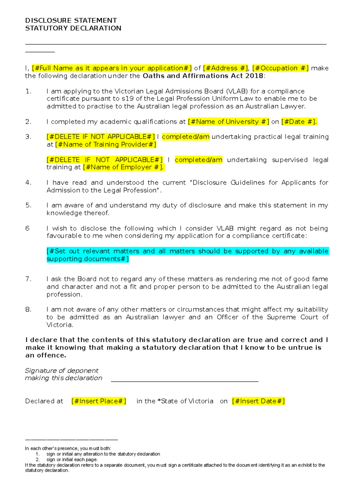Disclosure Statement - plumbing - DISCLOSURE STATEMENT STATUTORY ...